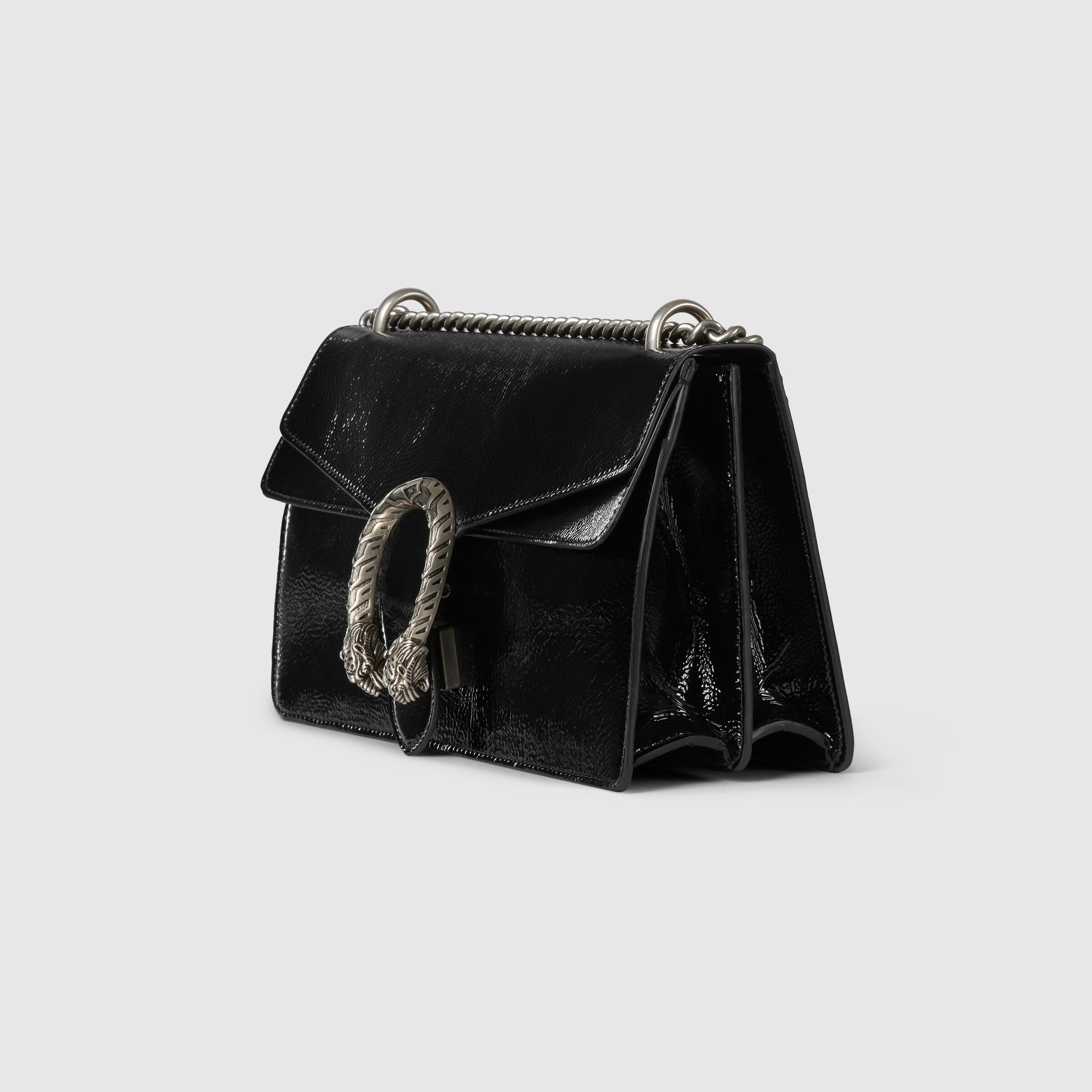 Dionysus medium shoulder bag in black patent leather | GUCCI® Australia