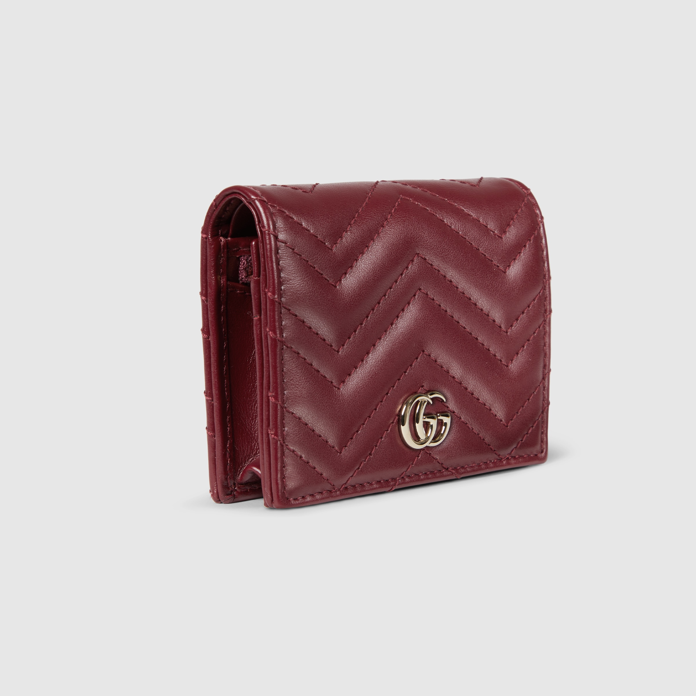 GG Marmont card case wallet in Rosso Ancora red leather | GUCCI® Australia
