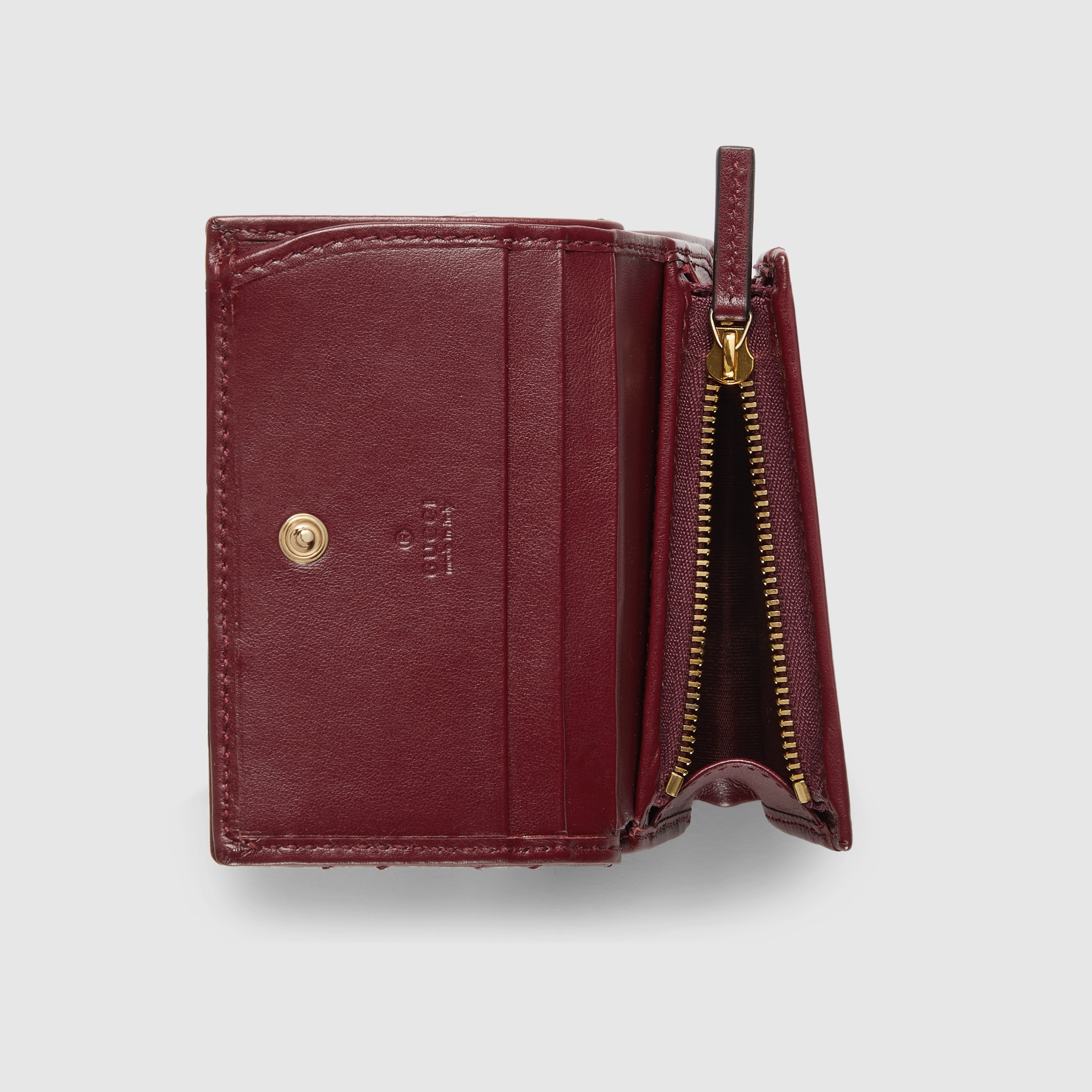 GG Marmont card case wallet in Rosso Ancora red leather | GUCCI® Australia