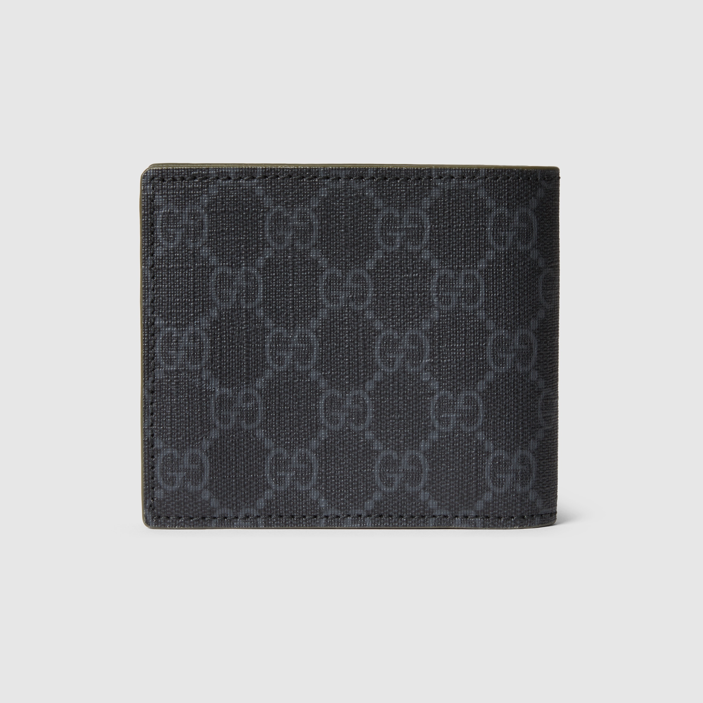 Grey interior GG coin wallet in black GG Supreme | GUCCI® Australia