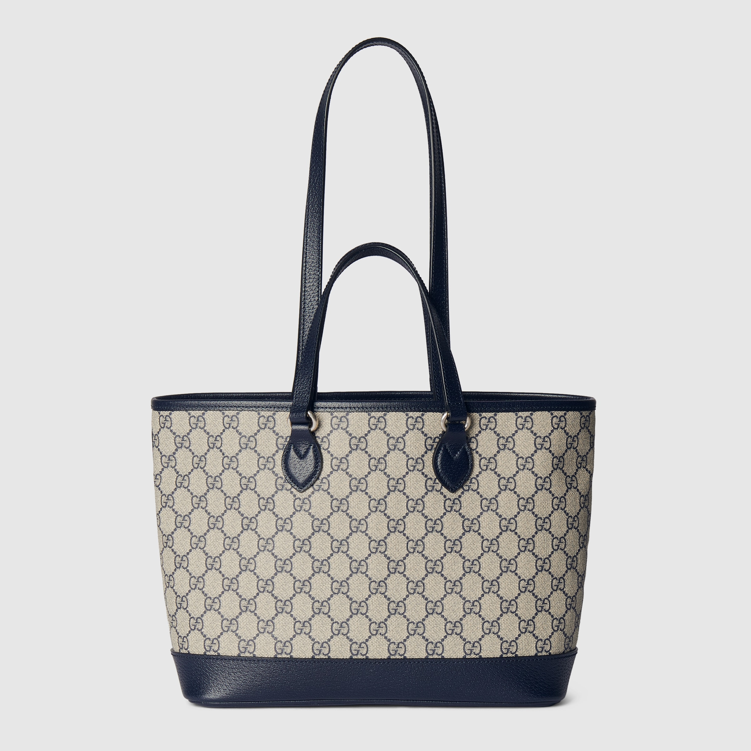 Ophidia small tote bag in beige and blue GG Supreme | GUCCI® SG