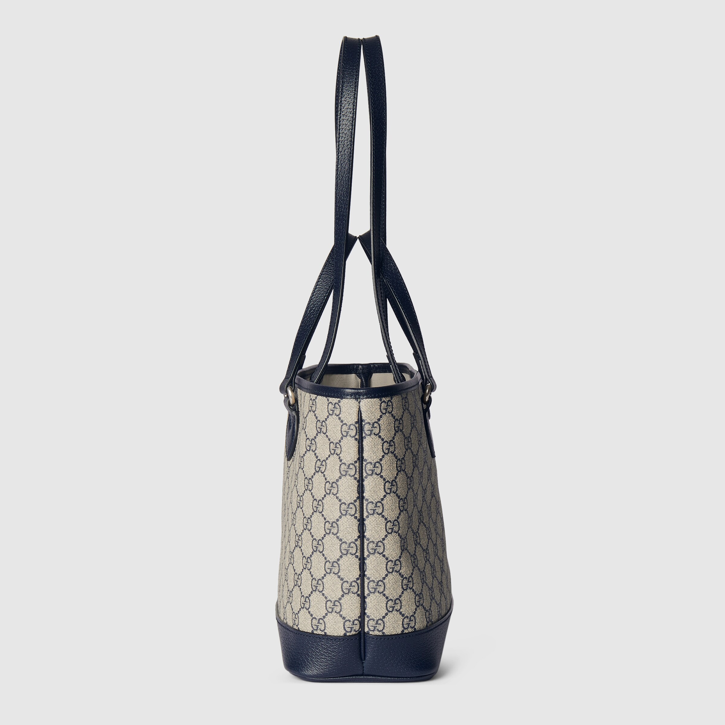 Ophidia small tote bag in beige and blue GG Supreme | GUCCI® SG