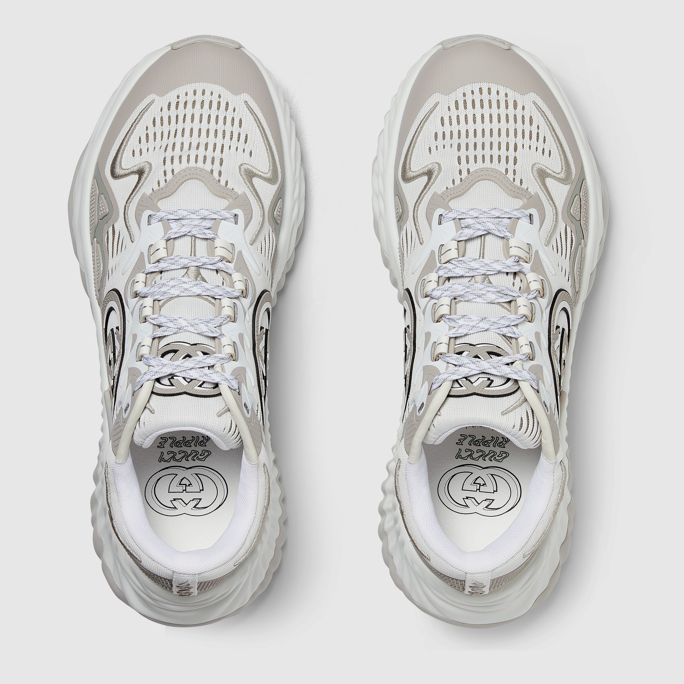 Men's Gucci Ripple sneaker in white and grey mesh | GUCCI® Australia