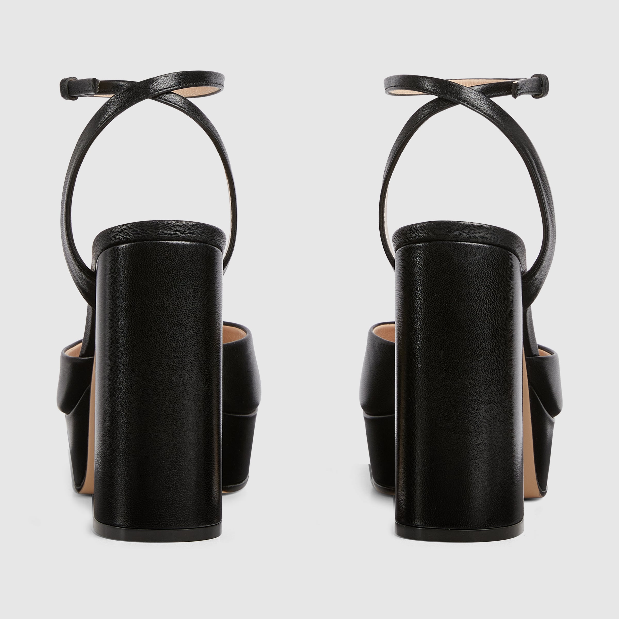 Sandales à semelle compensée avec détail Mors pour femme en cuir noir ...