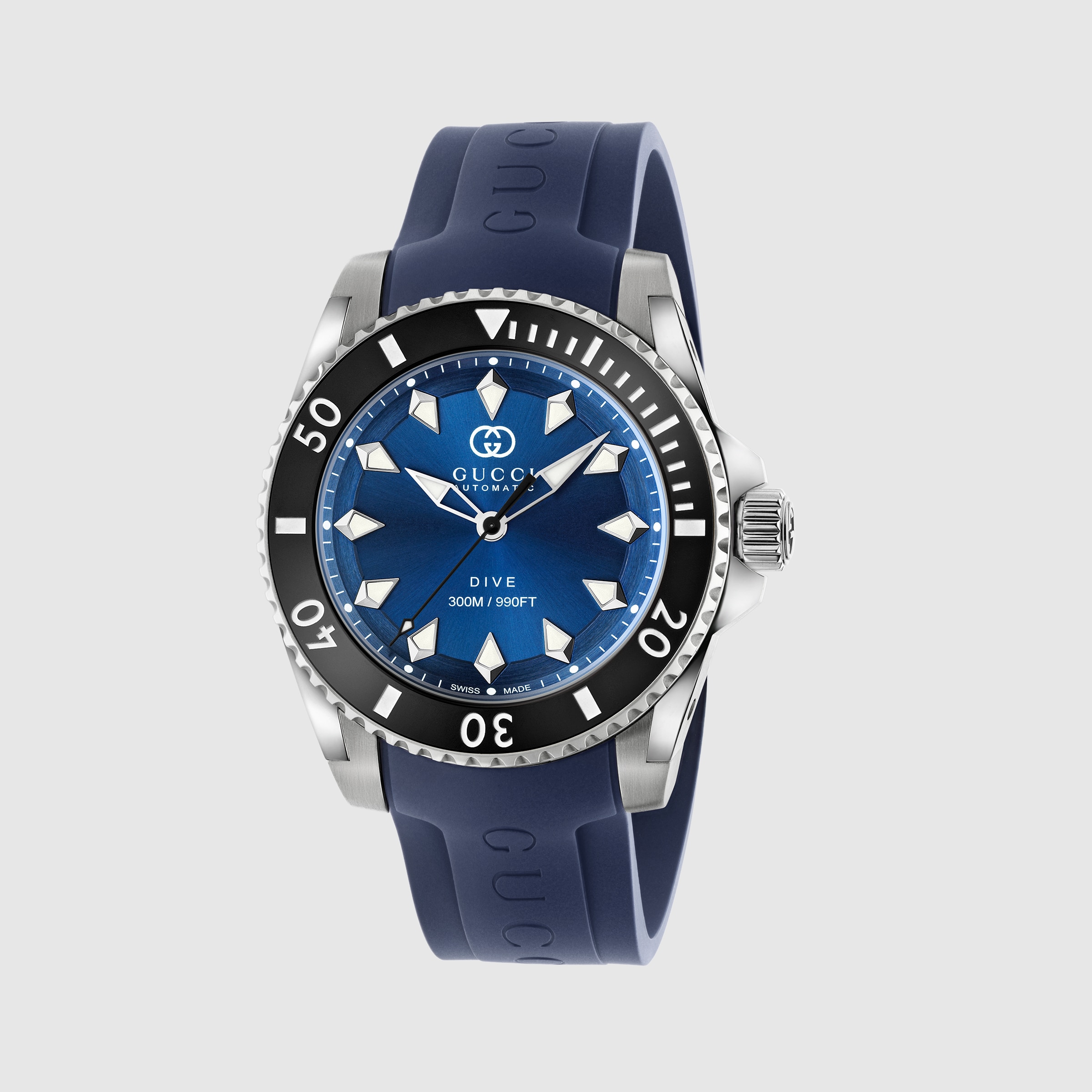 Gucci Dive watch, 40mm in blue rubber | GUCCI® US