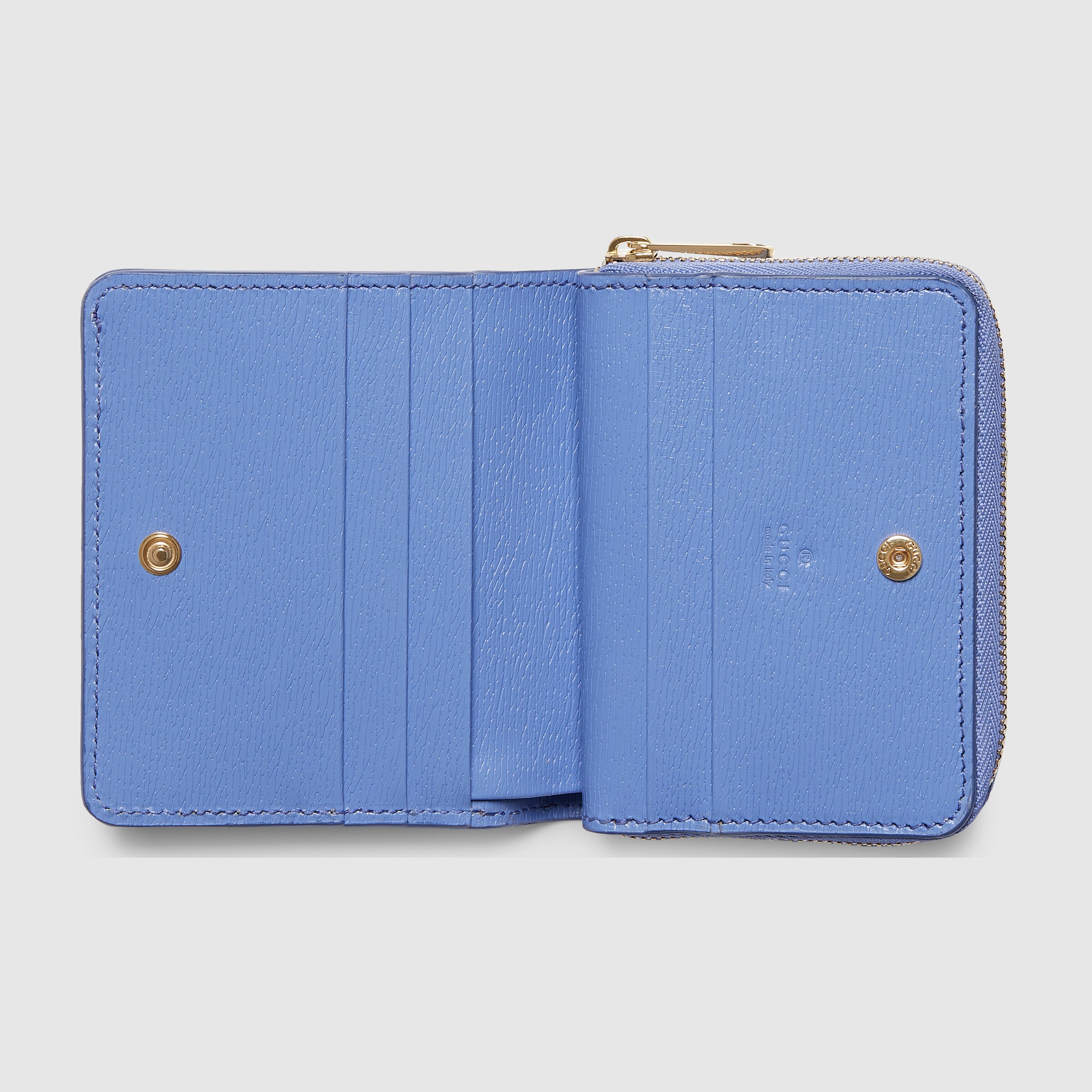 Mini wallet with Gucci script in lilac leather | GUCCI® ZA