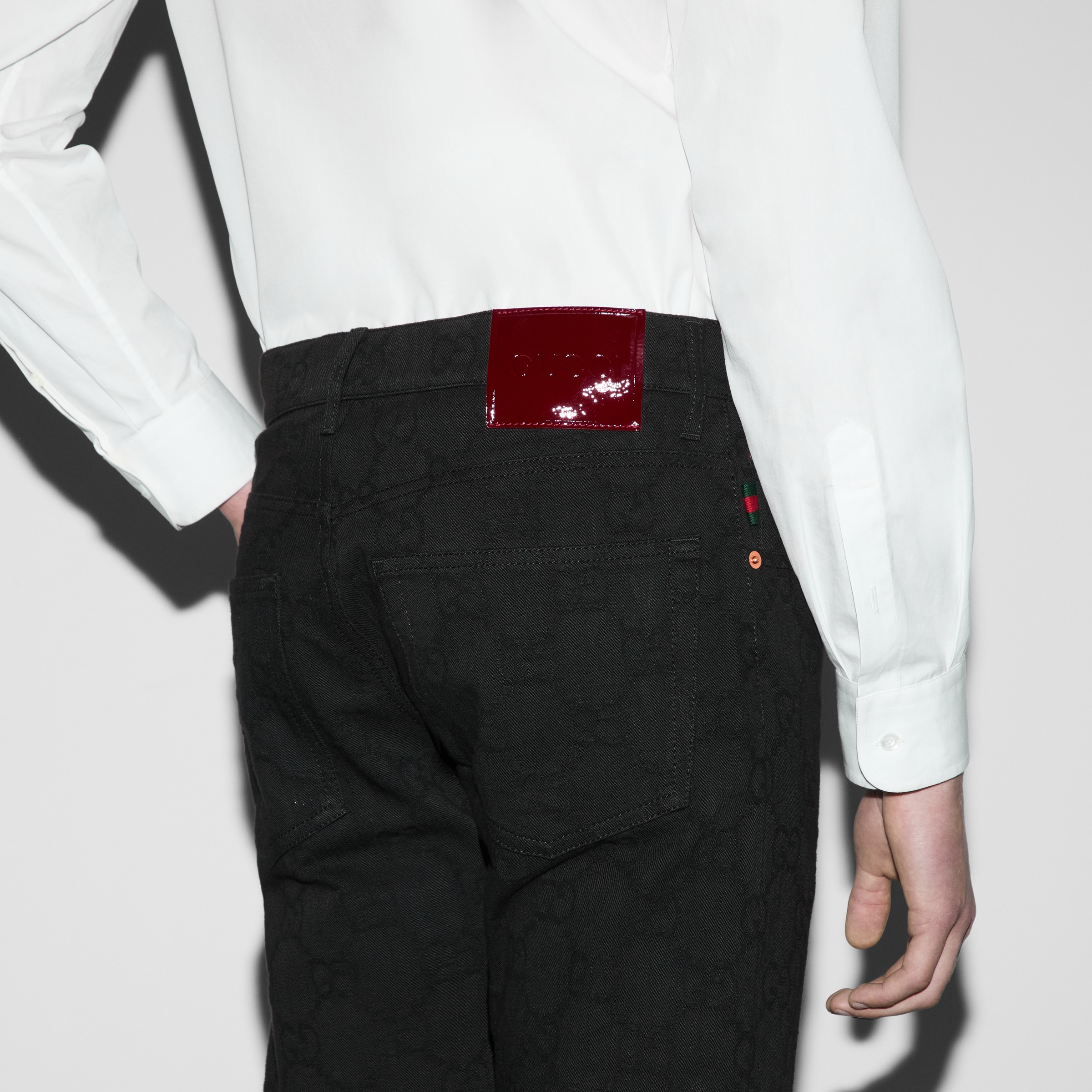 GG denim jacquard pant in black | GUCCI® US