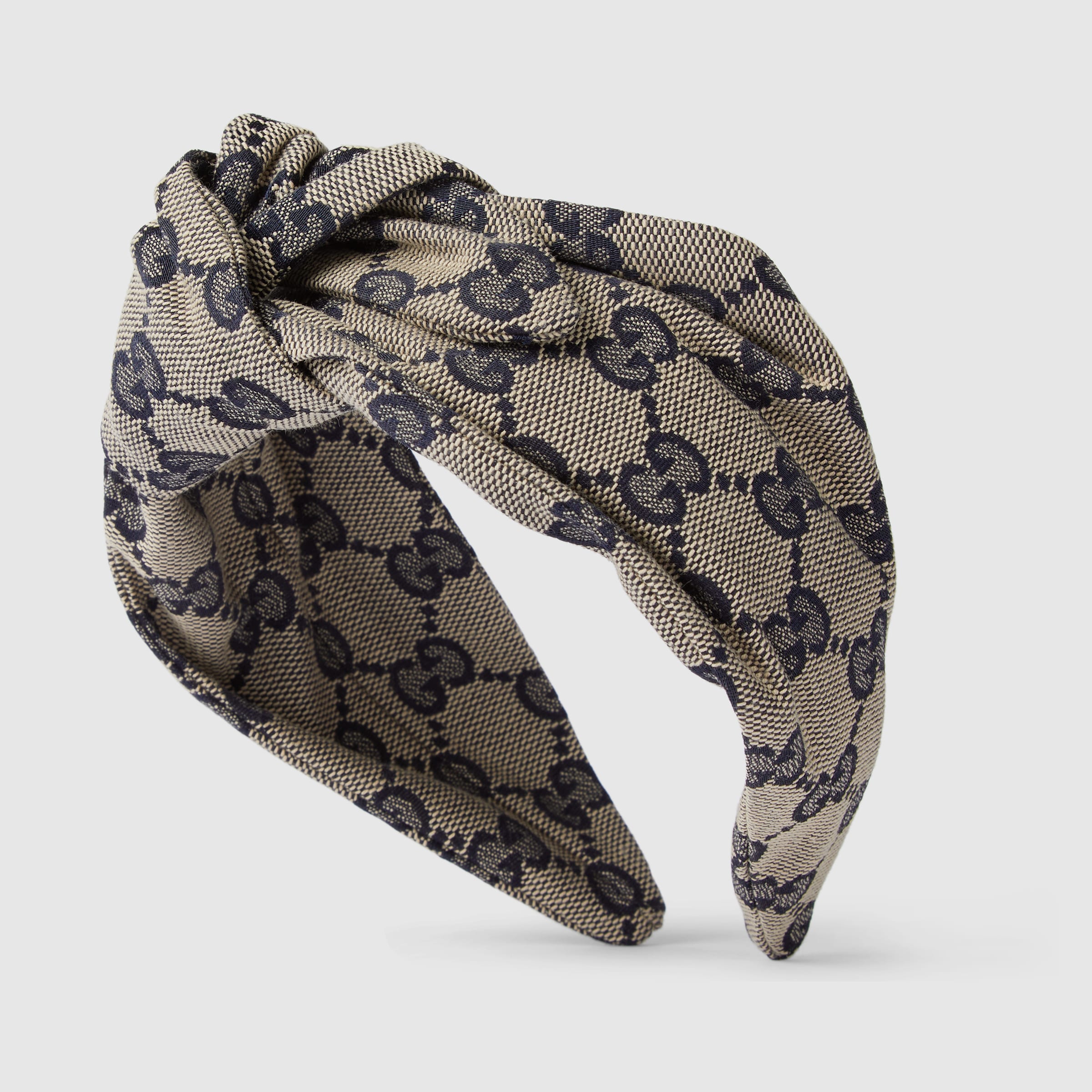 Children's GG canvas headband in beige and blue | GUCCI® US