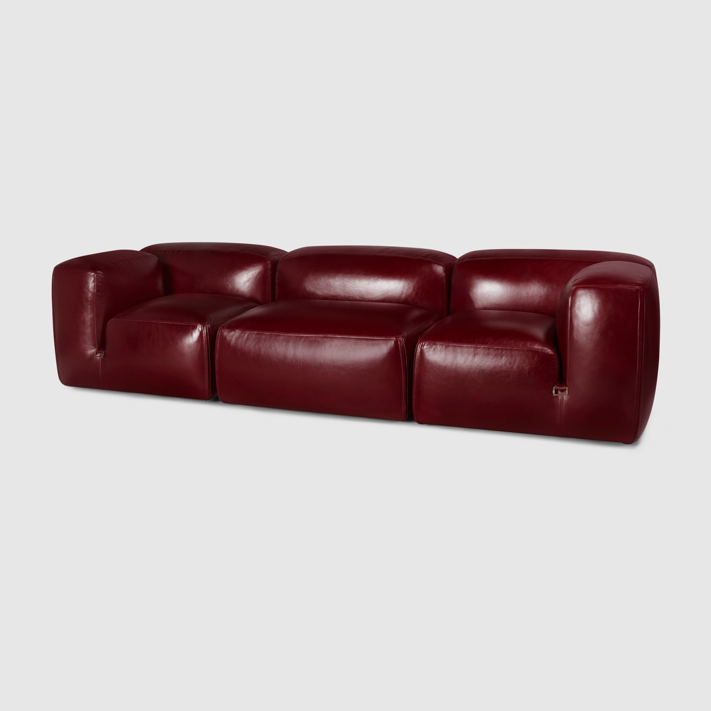Tacchini x Gucci 'Le Mura' sofa in Rosso Ancora red leather | GUCCI® US