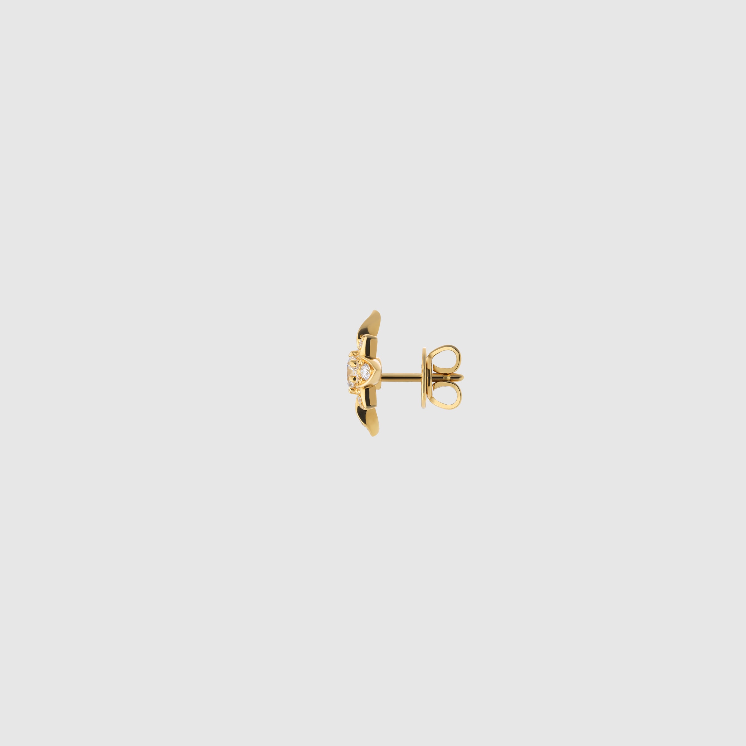 Gucci Flora 18k diamond stud earrings in 18k yellow gold | GUCCI® US