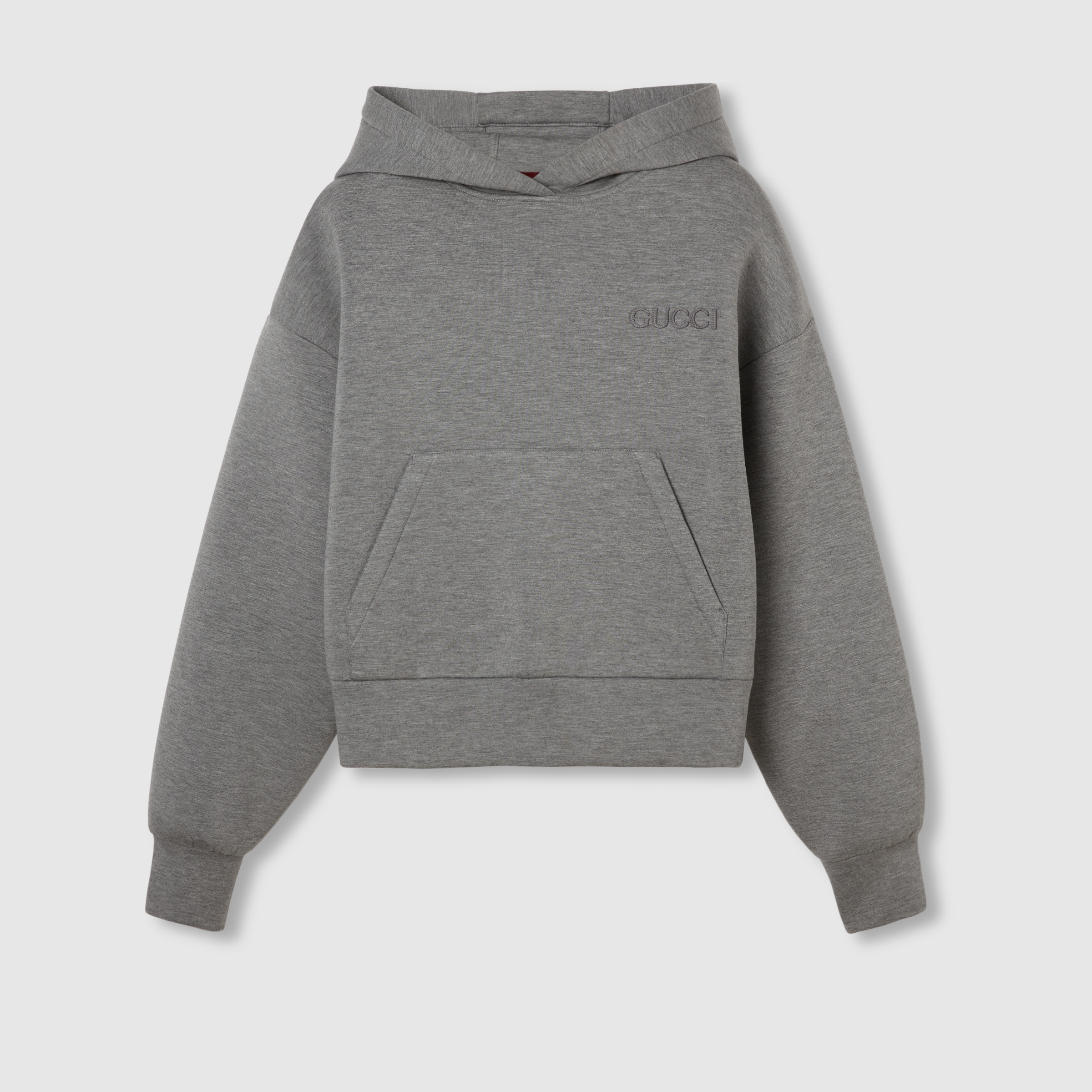Viscose jersey hooded sweatshirt in grey | GUCCI® US