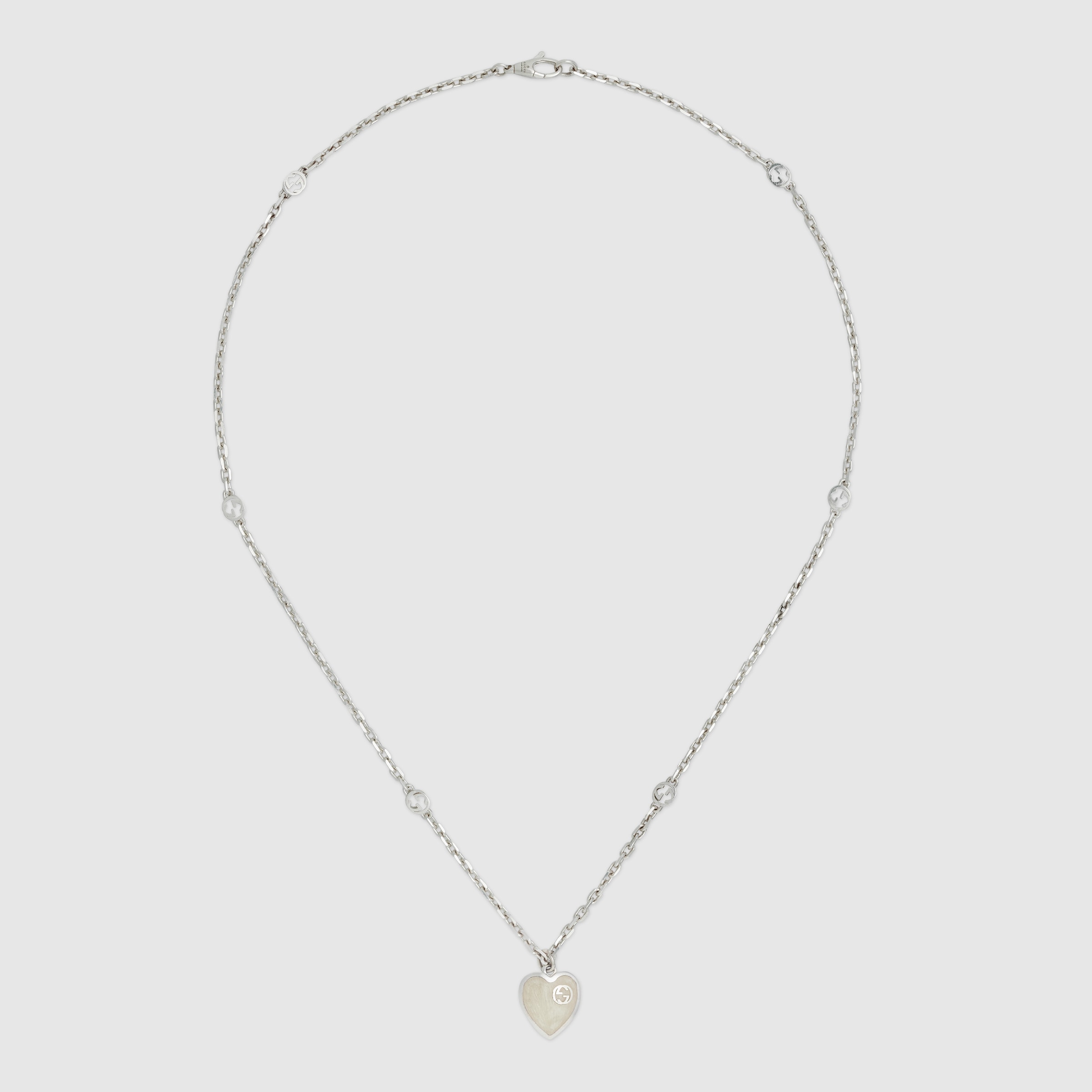 Gucci Heart necklace with Interlocking G in 925 sterling silver | GUCCI® US