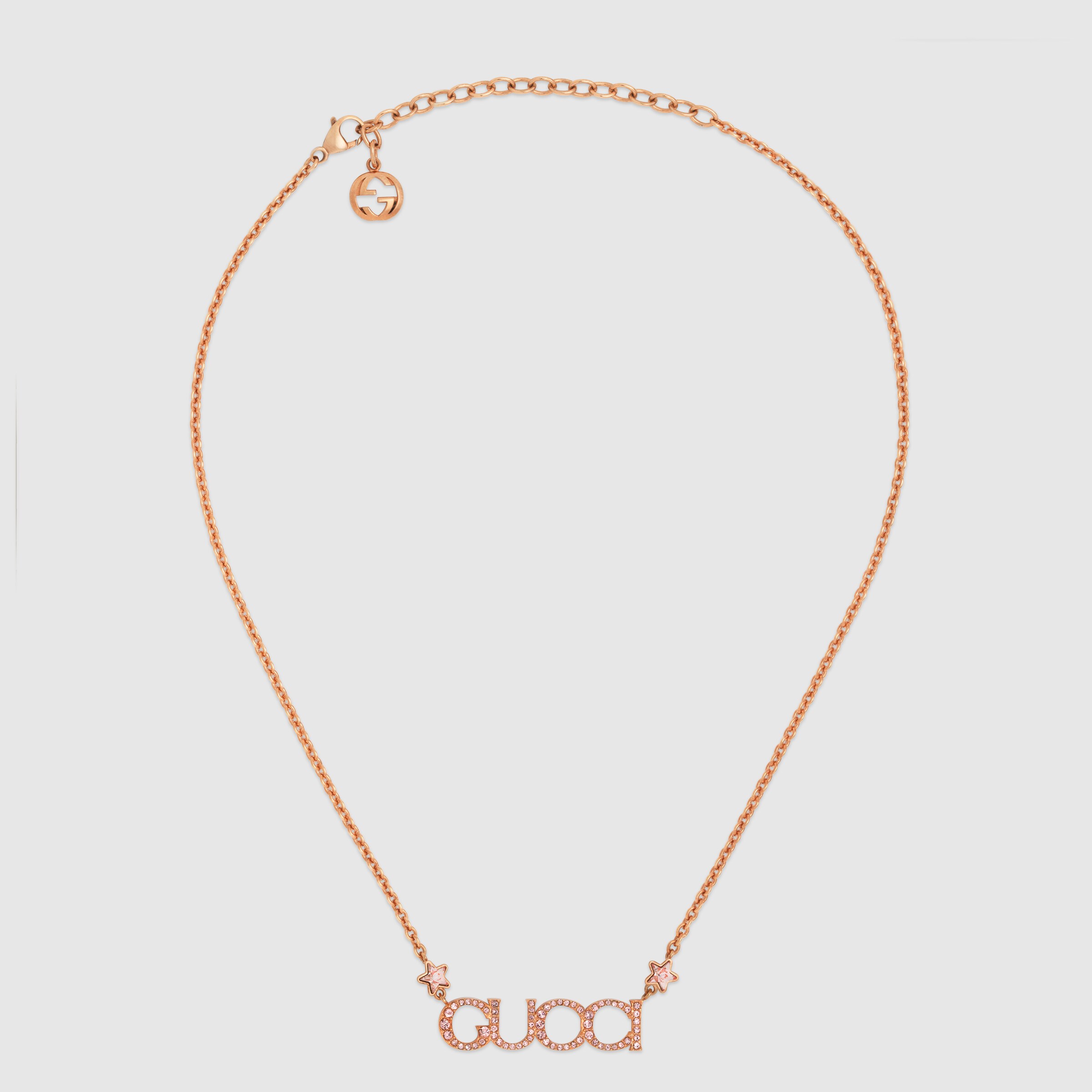 'GUCCI' letter necklace in rose gold-toned | GUCCI® US