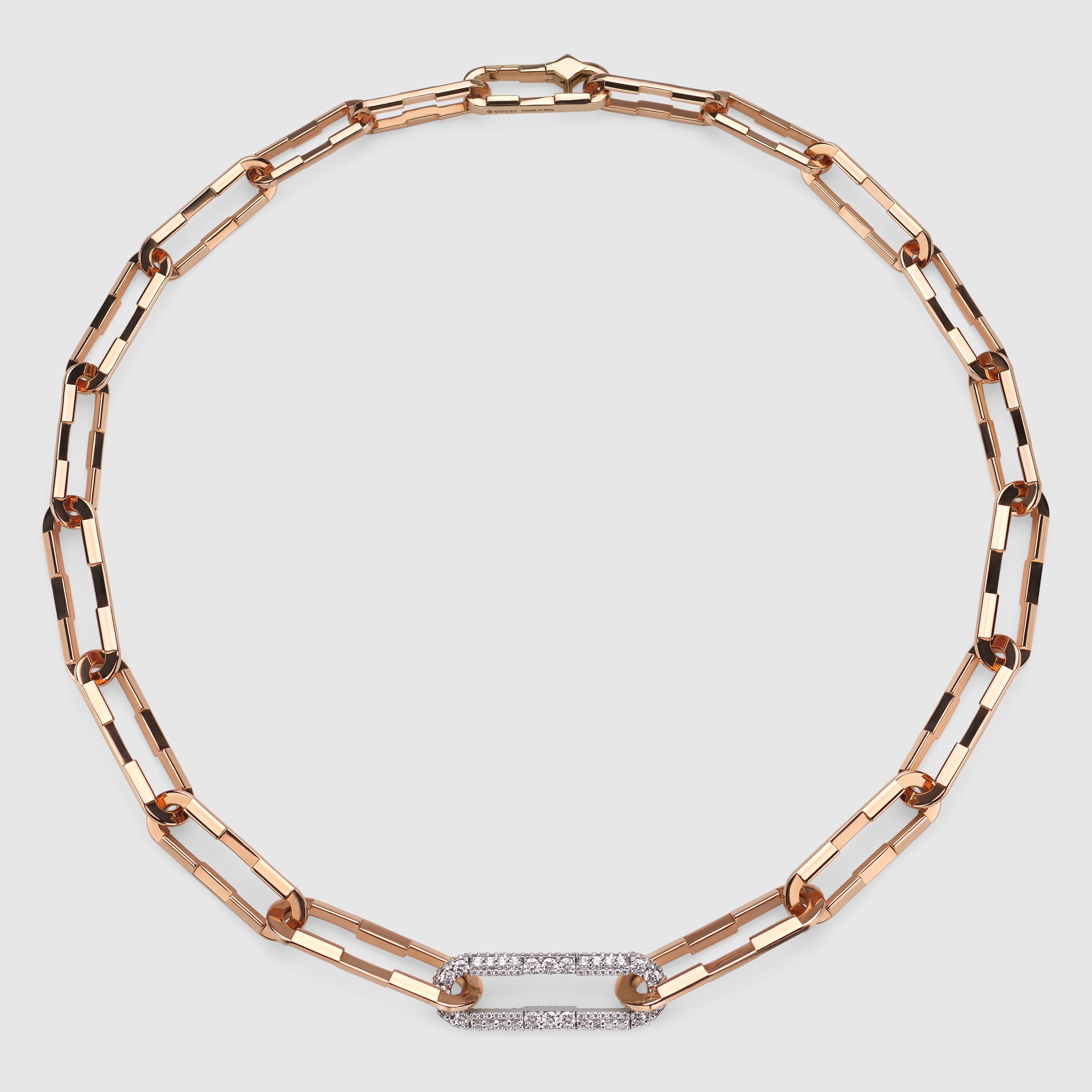 Gucci Link to Love diamond necklace in 18k mixed gold | GUCCI® US