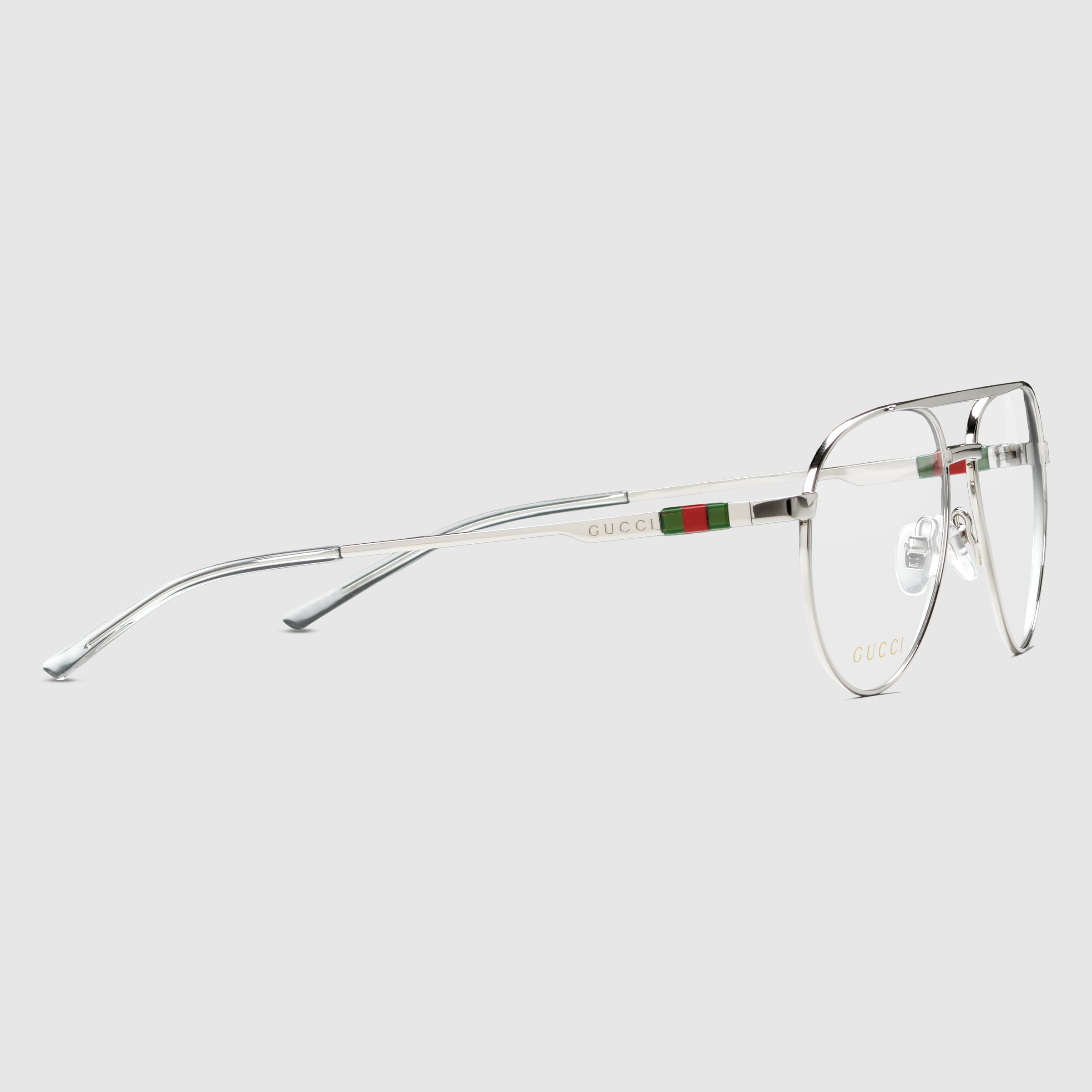 Aviator optical frame in silver | GUCCI® US