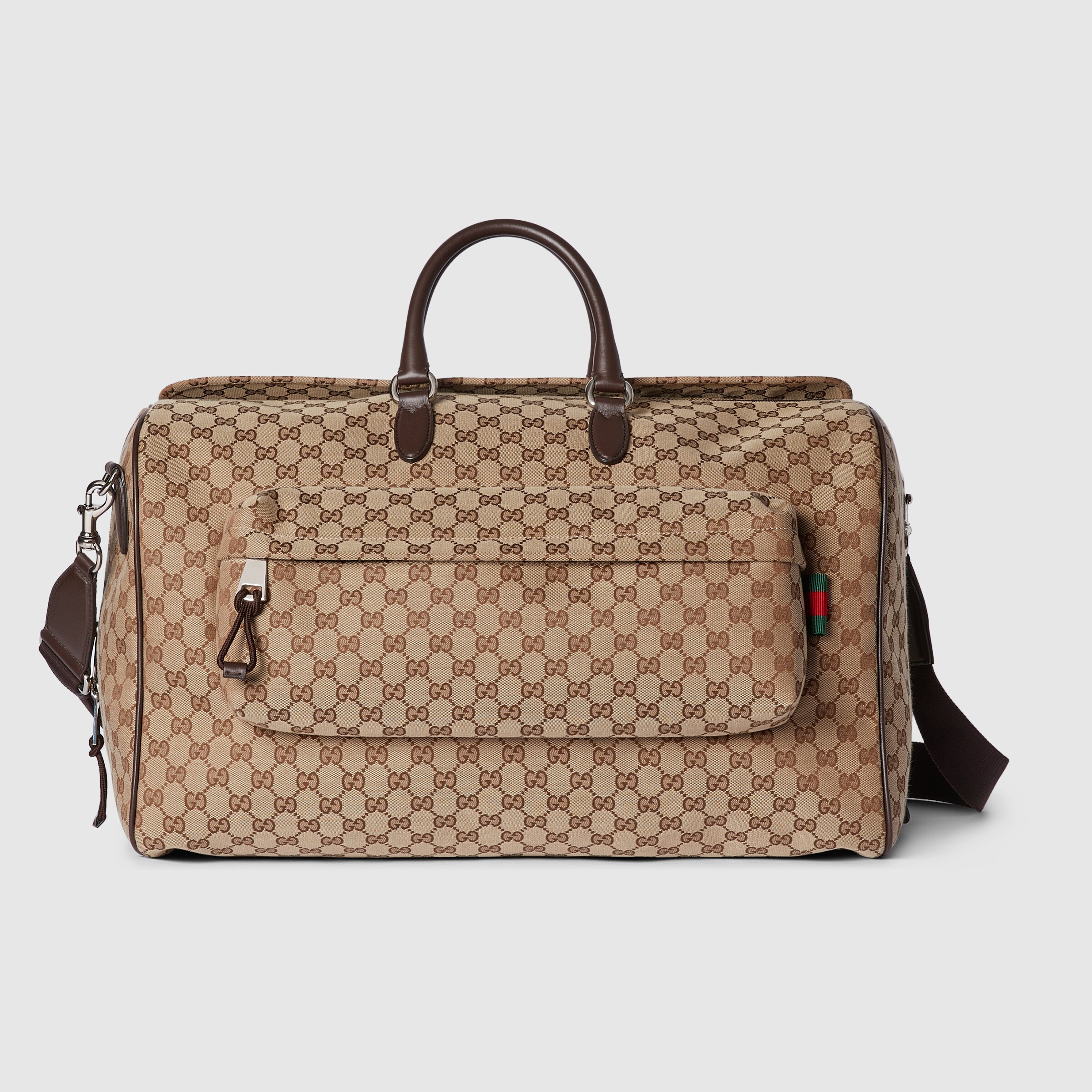 Large GG duffle bag in beige and ebony GG canvas | GUCCI® Canada
