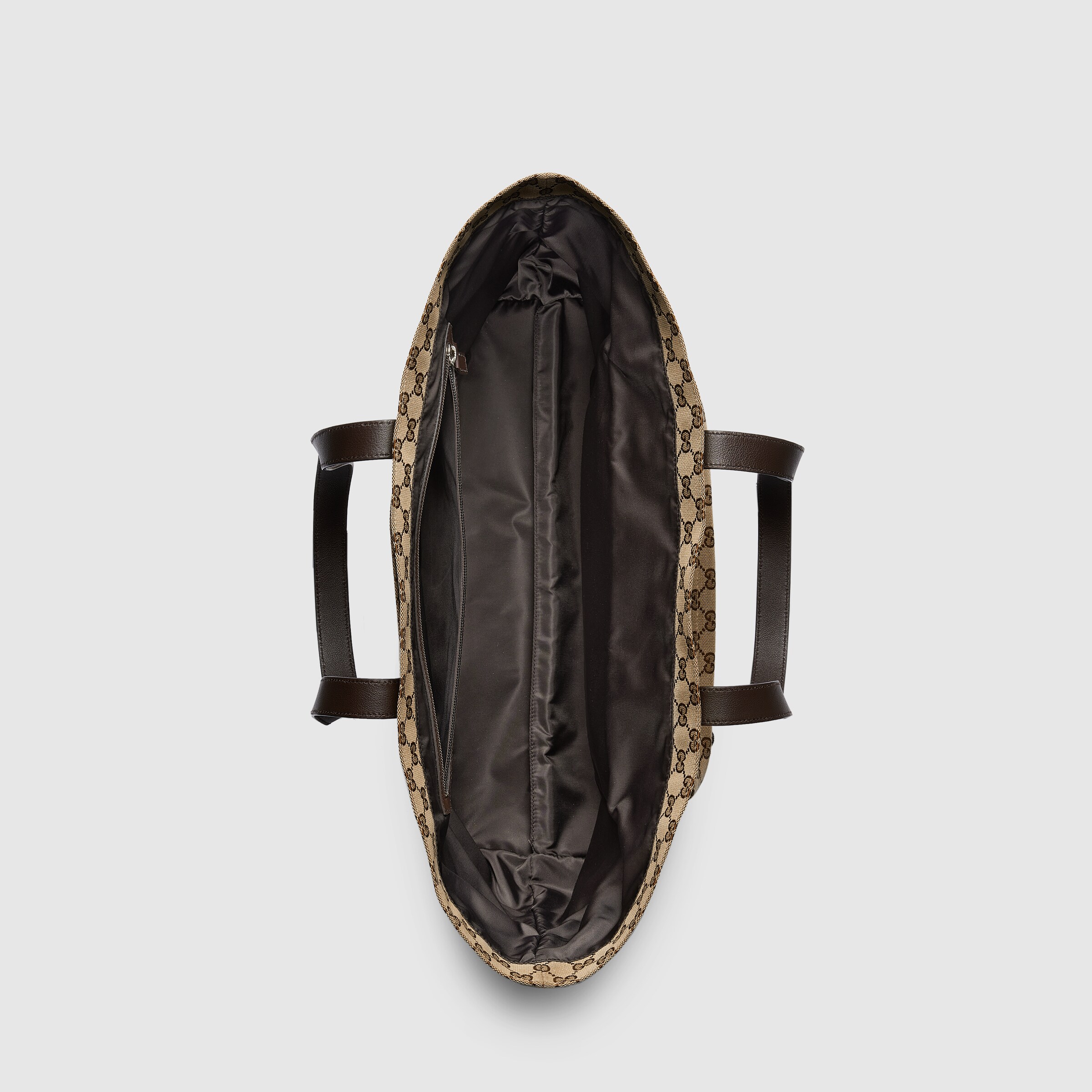 Large GG tote bag in beige and dark brown GG canvas | GUCCI® Canada