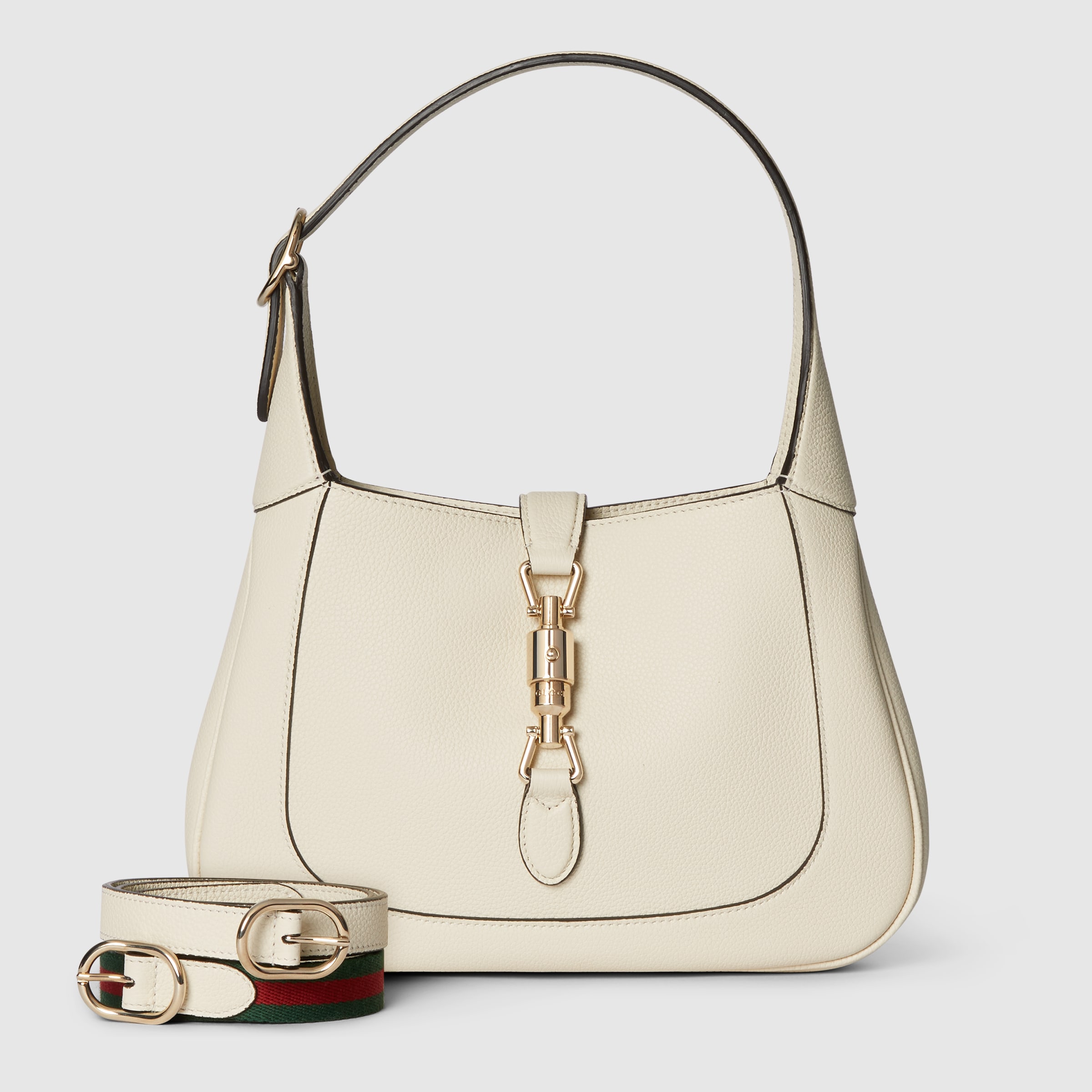 Gucci Jackie 1961 small shoulder bag in ivory leather | GUCCI® UK