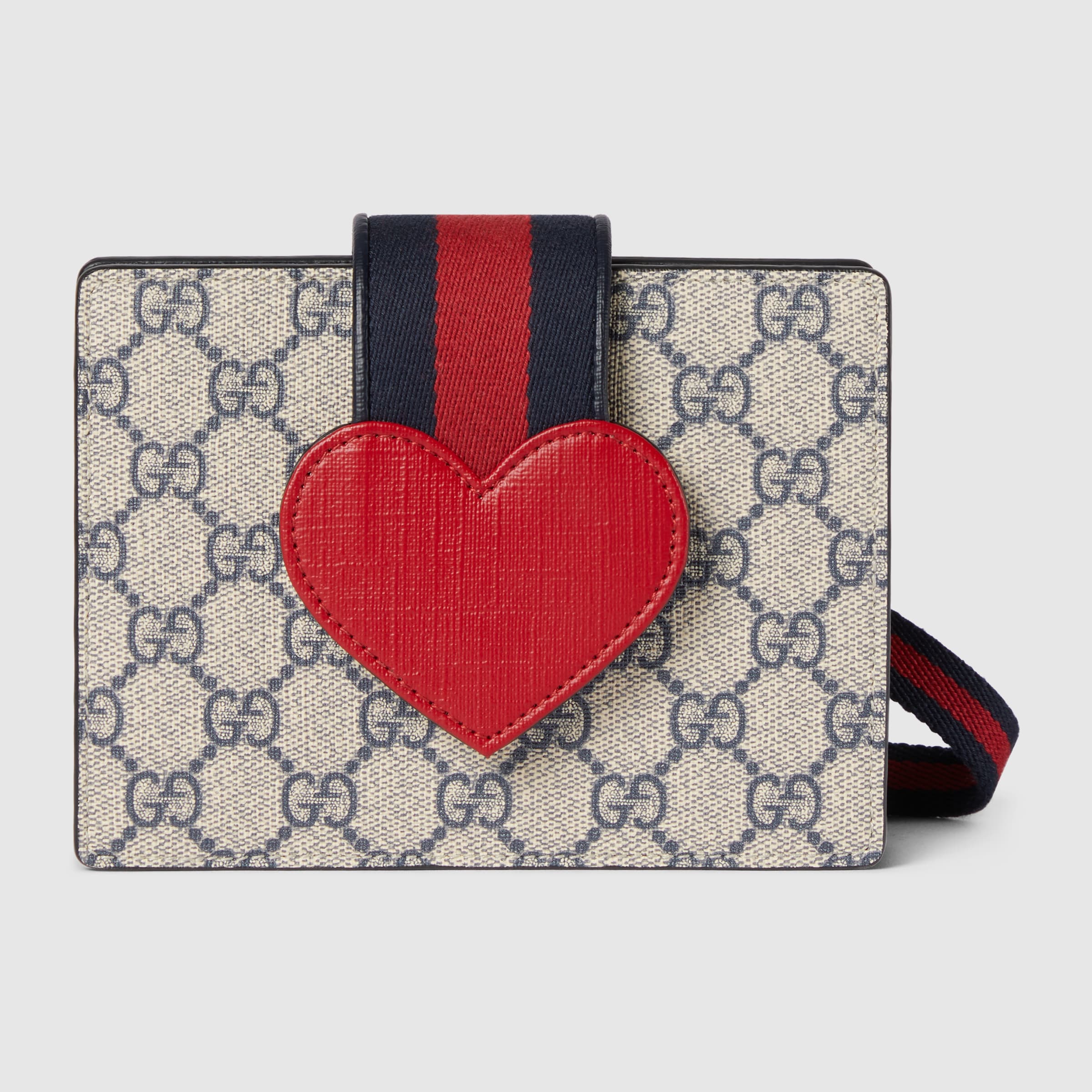 Children's GG handbag with heart in beige and ebony GG Supreme | GUCCI® US