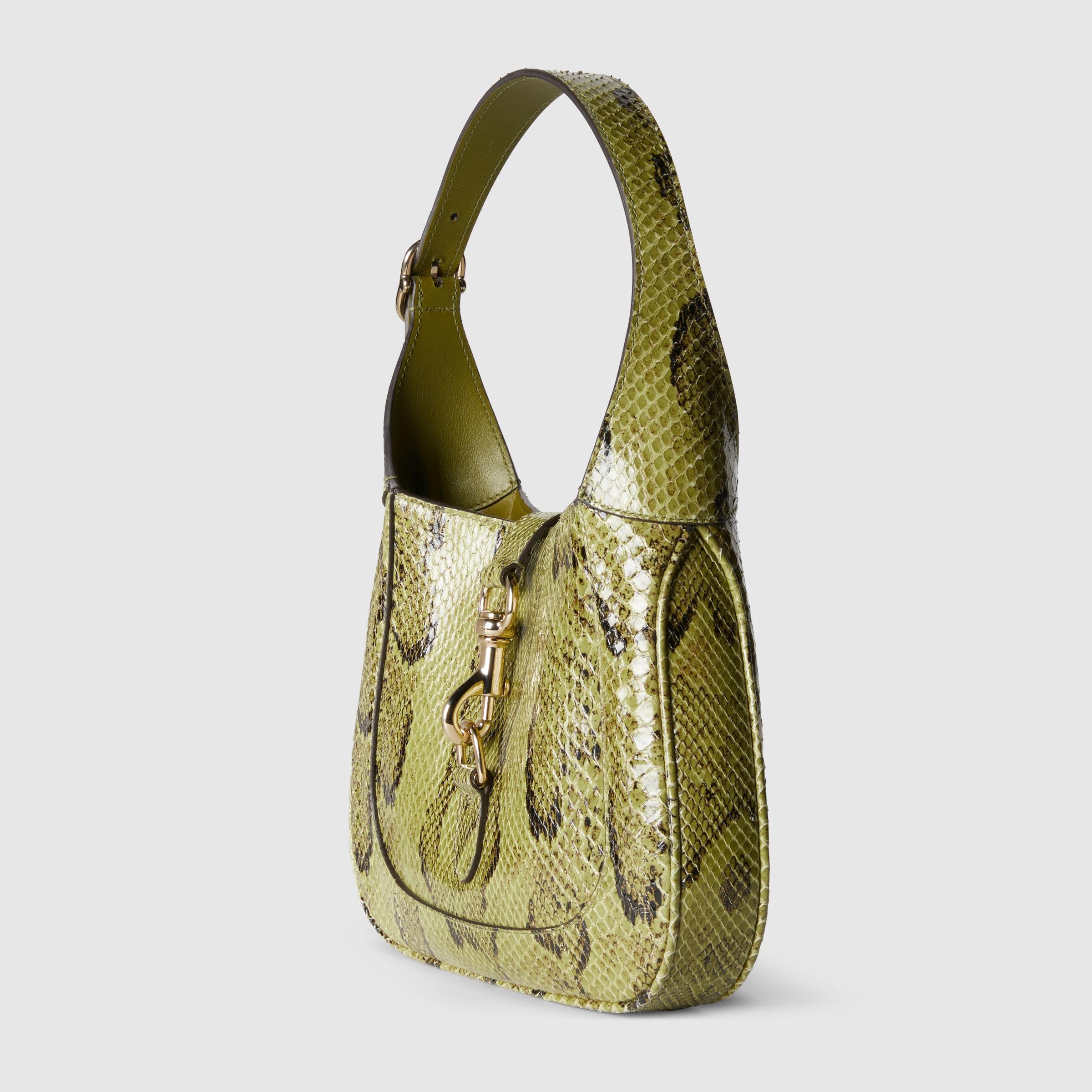 Gucci Jackie python shoulder bag in green and black | GUCCI® US