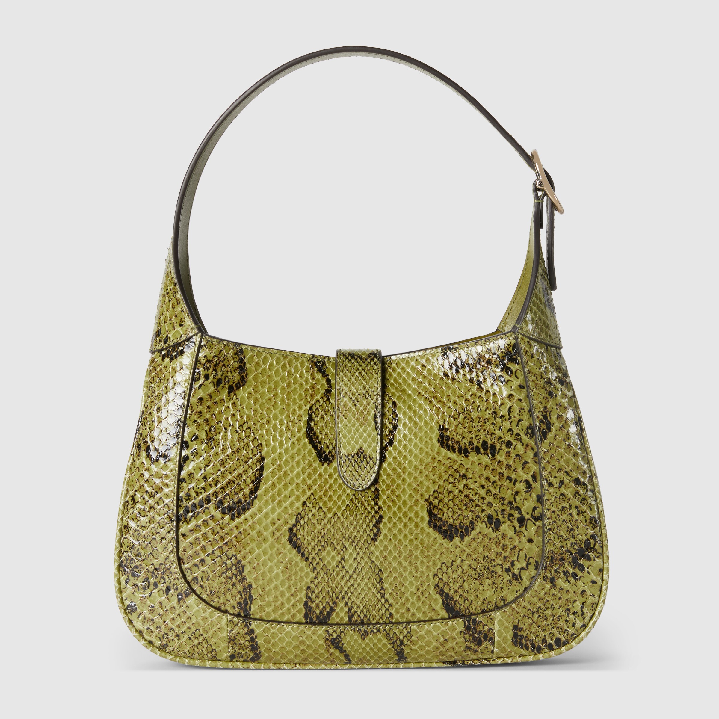Gucci Jackie python shoulder bag in green and black | GUCCI® US