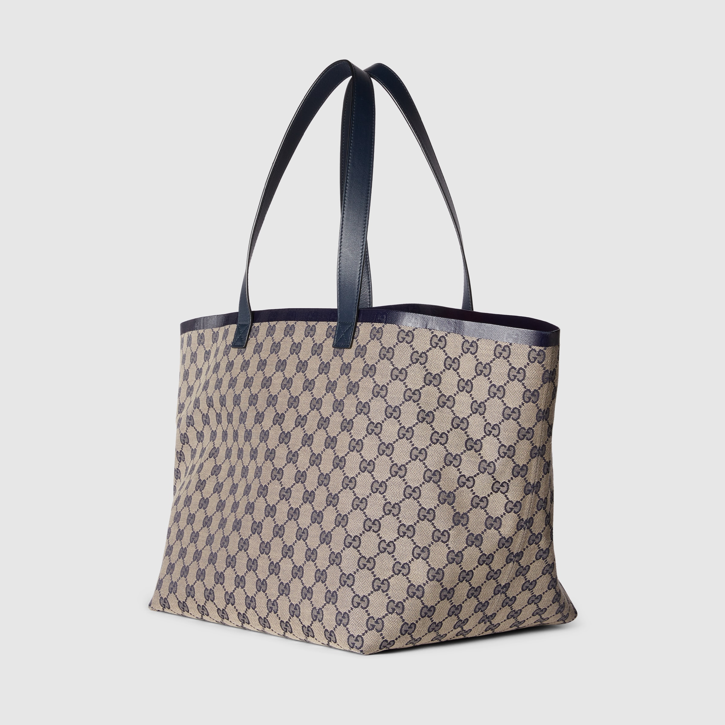 Gucci Totissima medium tote bag in beige and blue GG canvas | GUCCI® US