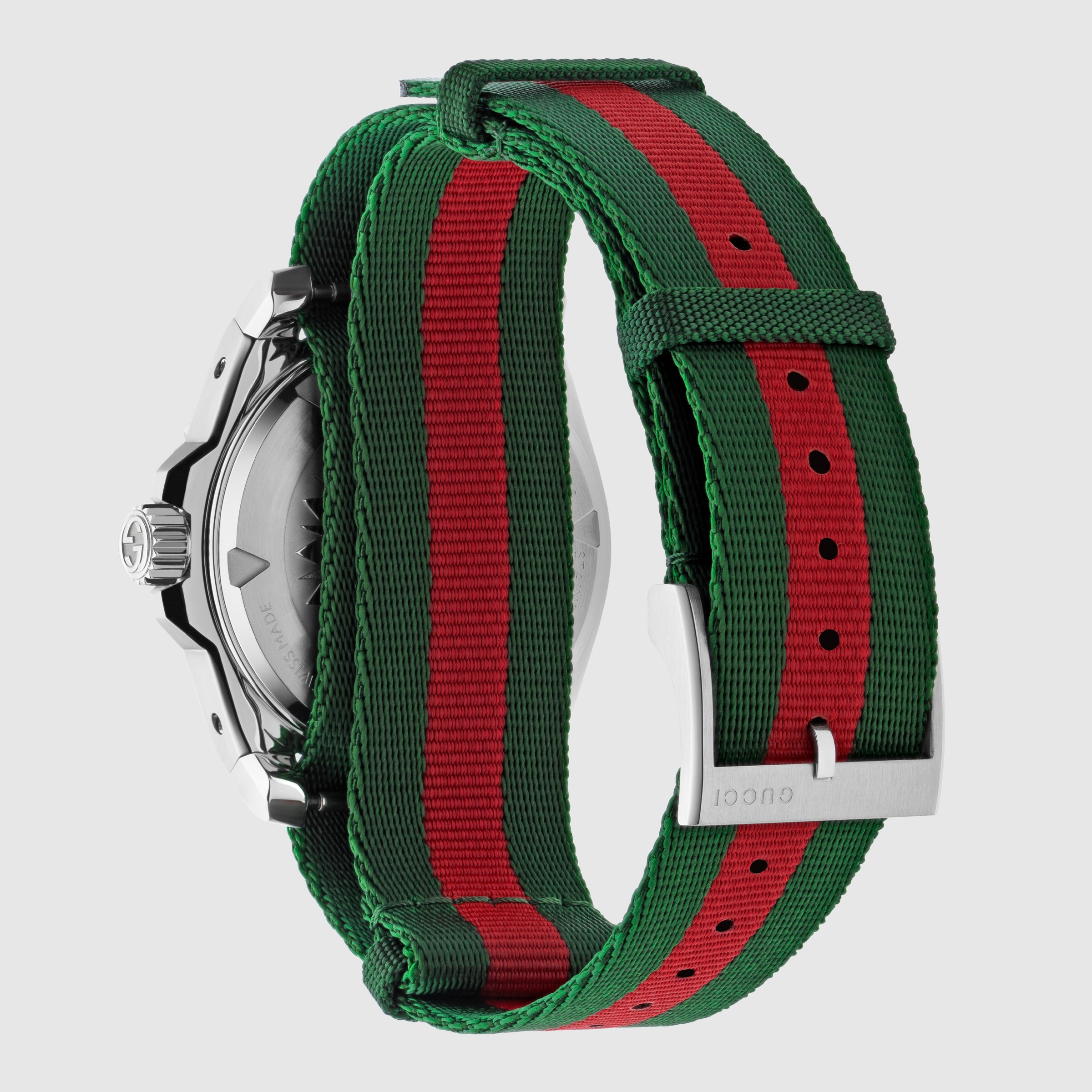 Gucci Dive watch, 40mm in green and red nylon | GUCCI® US