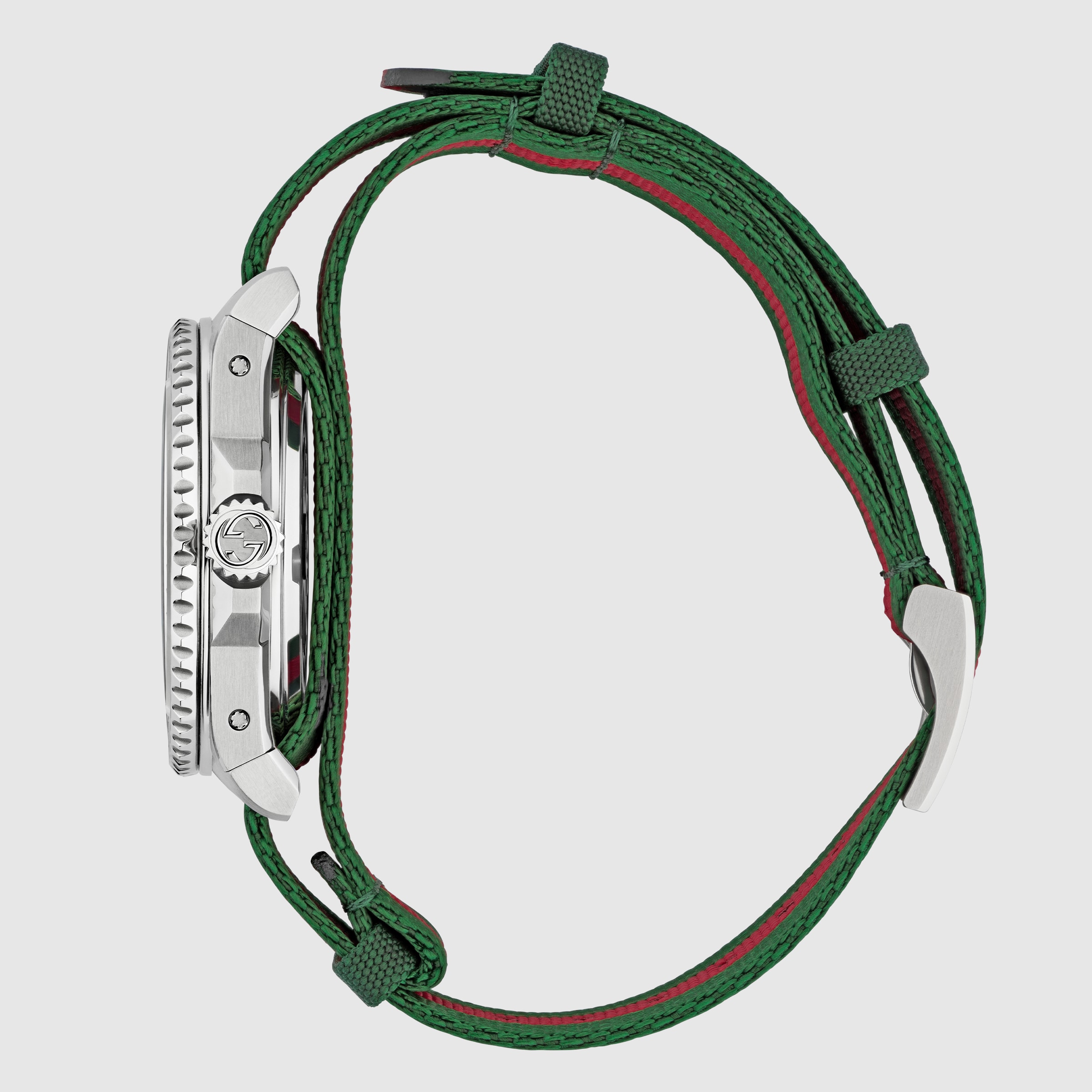 Gucci Dive watch, 40mm in green and red nylon | GUCCI® US