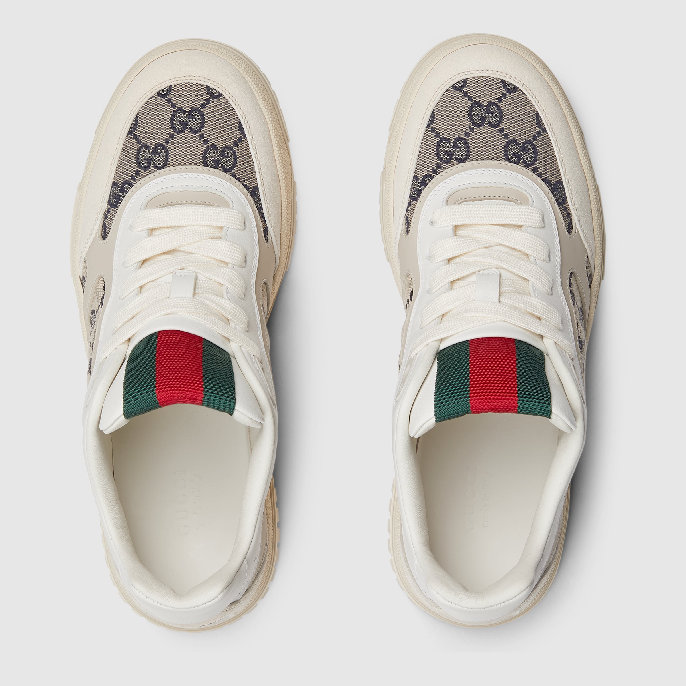 Women's Gucci Re-Web trainer in beige and blue GG canvas | GUCCI® UK