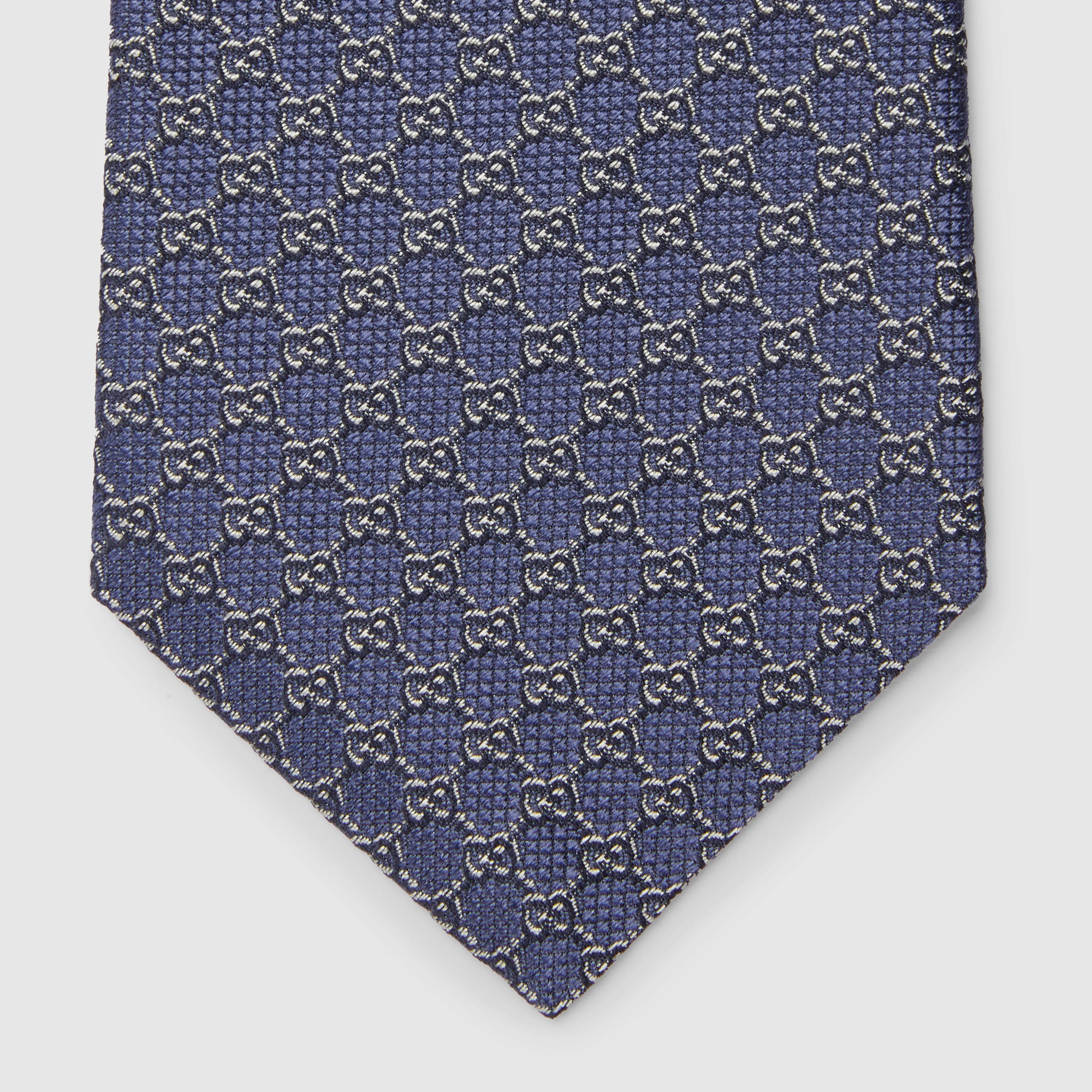 GG silk jacquard tie in dark blue and blue | GUCCI® US
