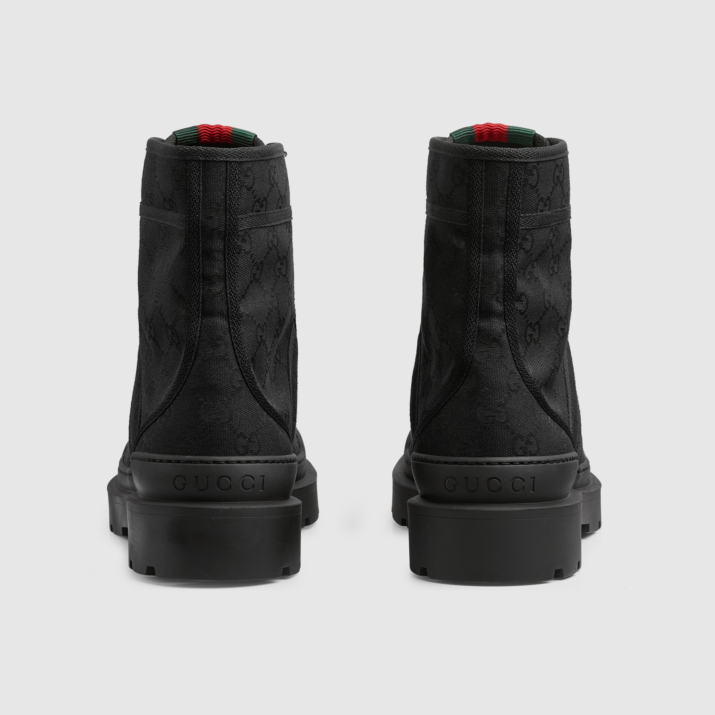 Men's Web boot in black GG canvas | GUCCI® US