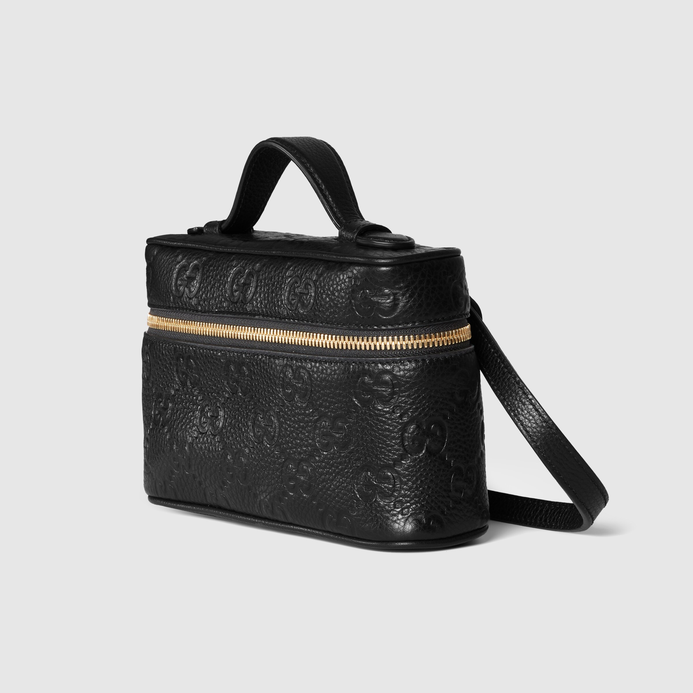GG Emblem super mini bag in black leather | GUCCI® Australia