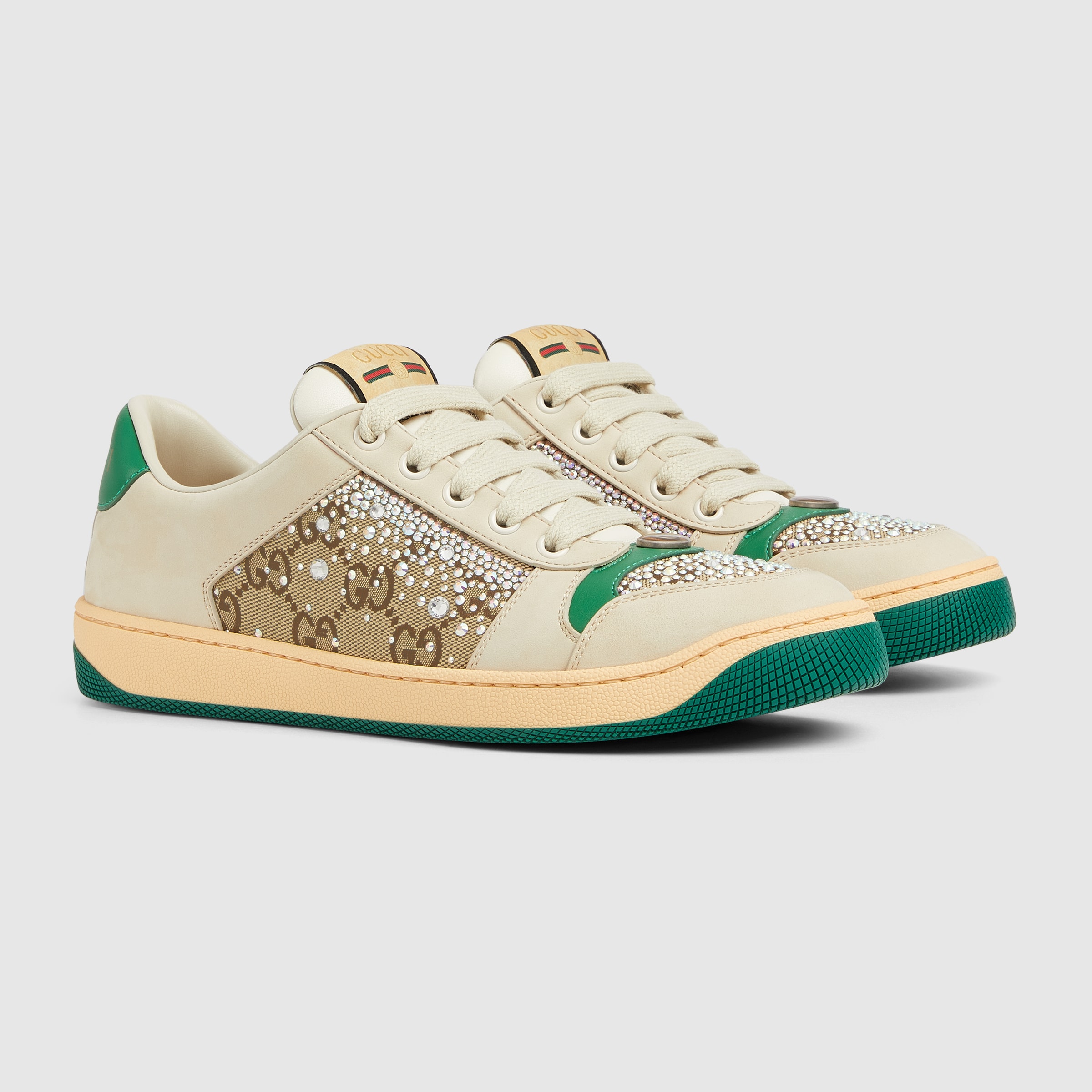 Women's Screener sneaker in ivory leather | GUCCI® BE