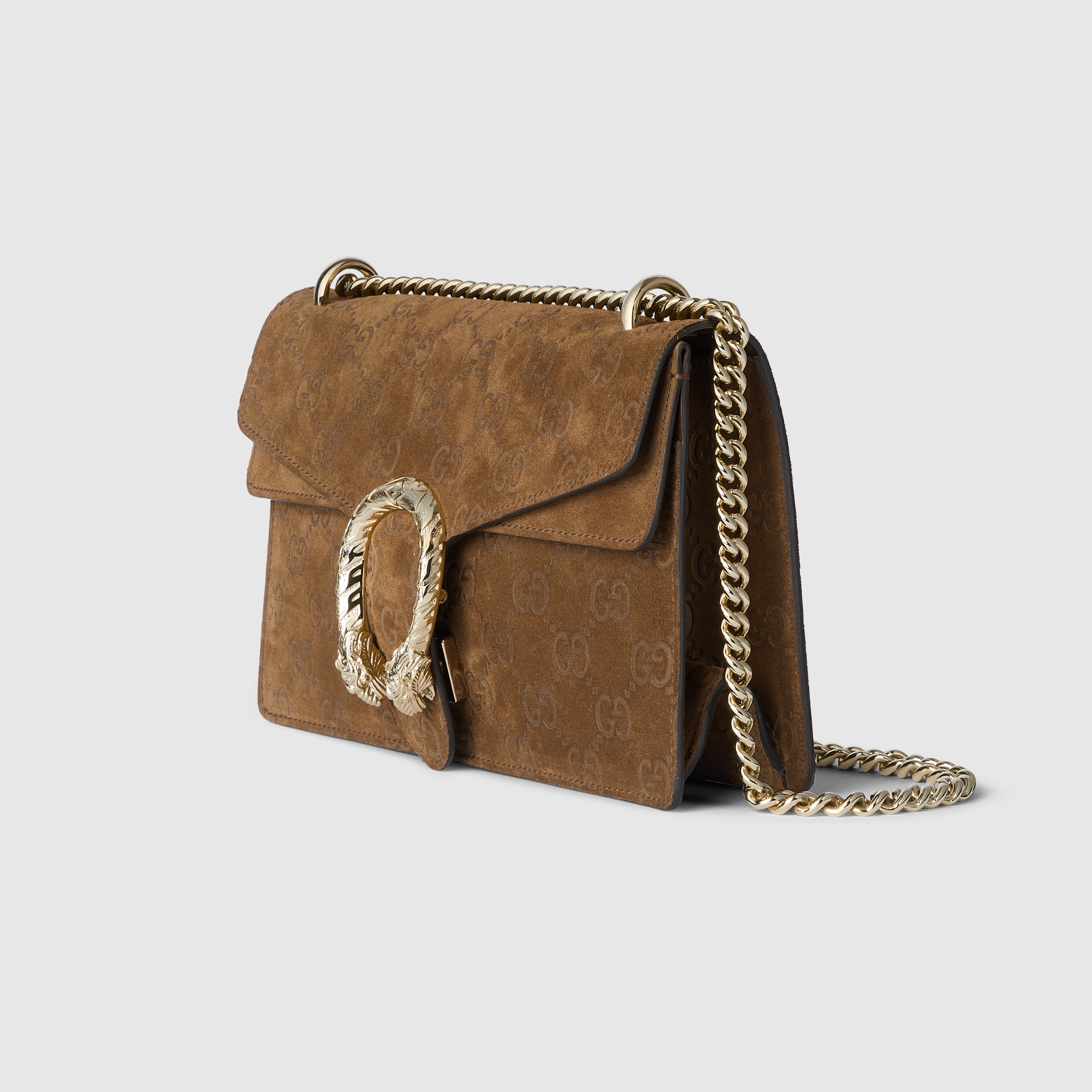 Dionysus medium shoulder bag in brown GG suede | GUCCI® Australia
