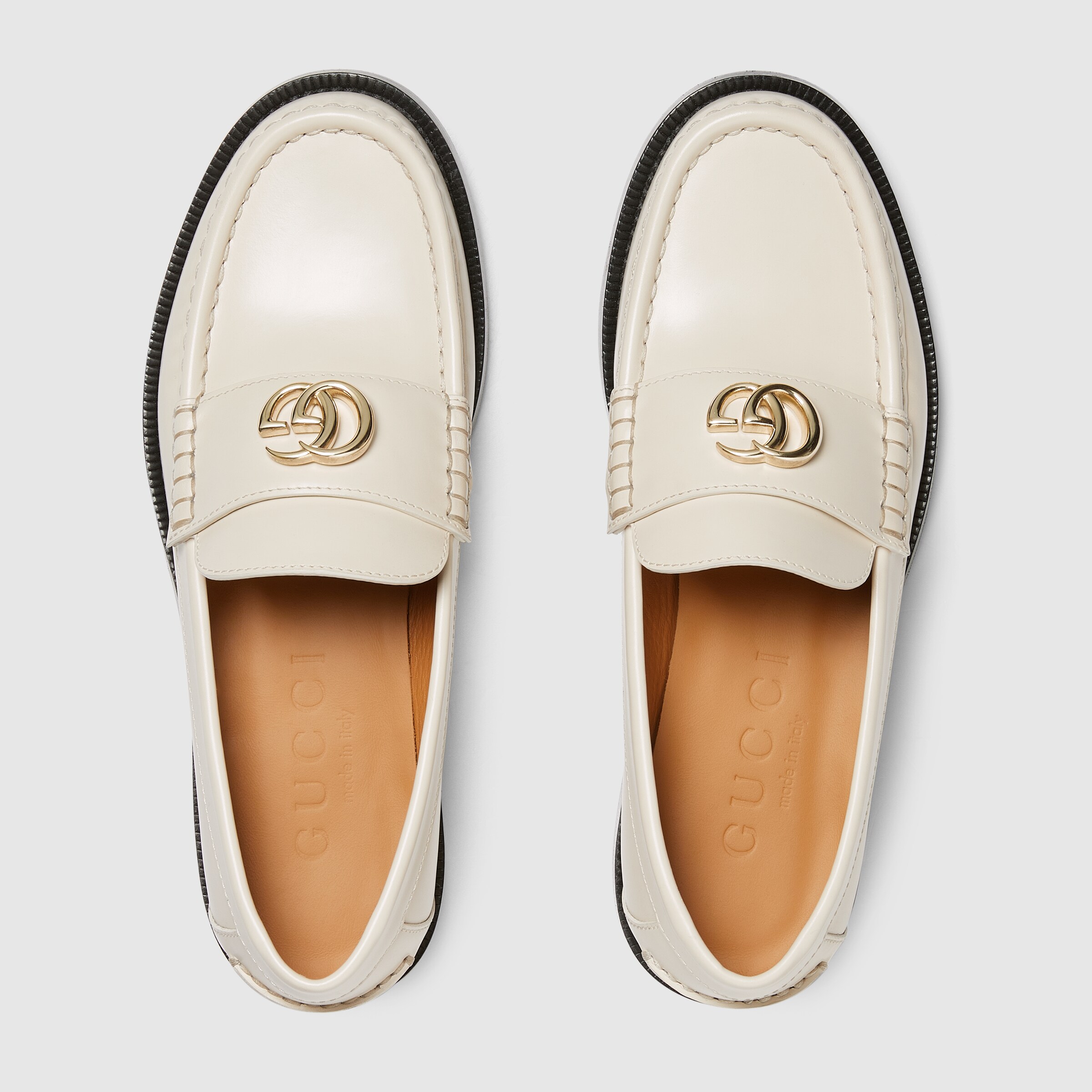 Mocassins Double G pour femme en cuir blanc | GUCCI® FR