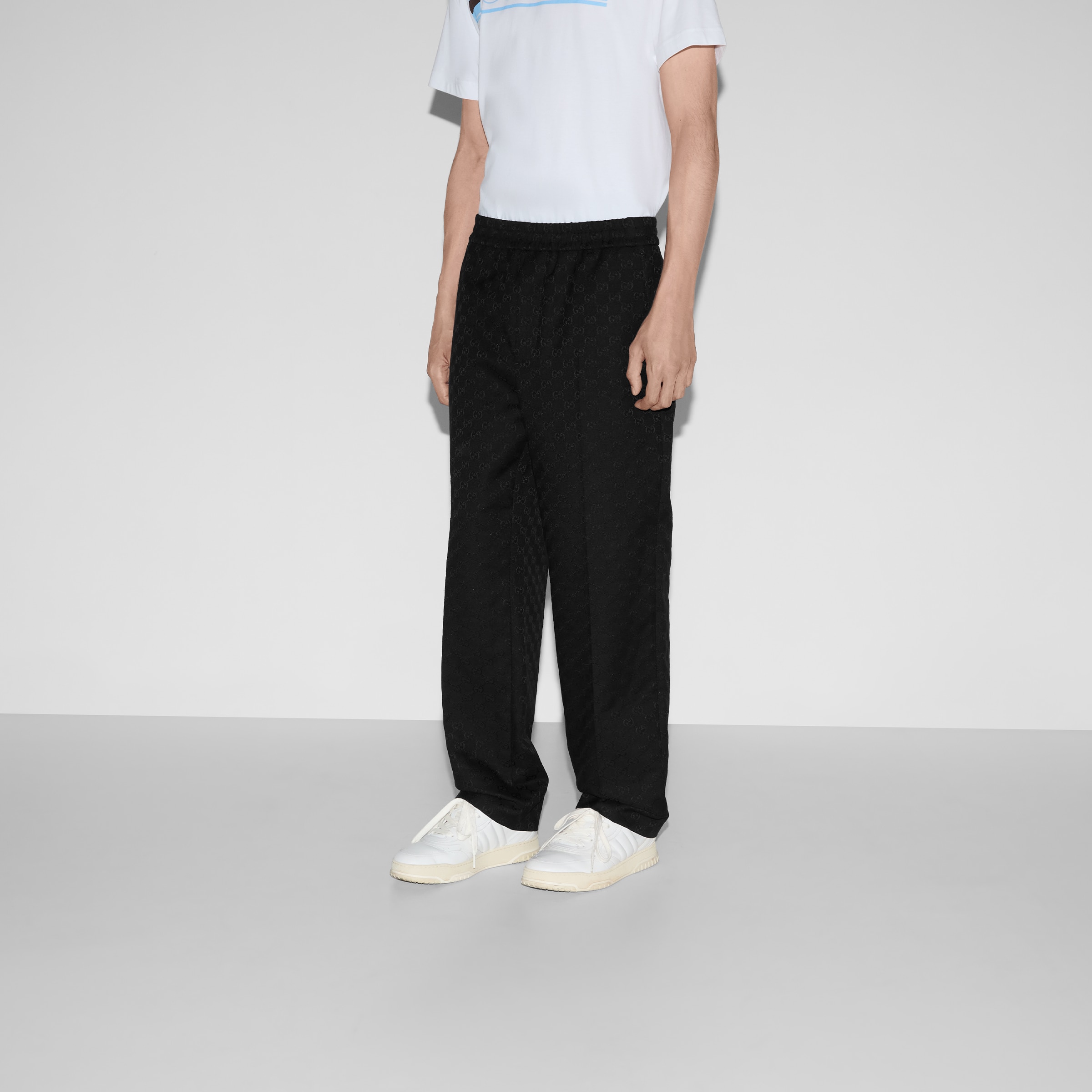 GG cotton blend canvas pant in black | GUCCI® US