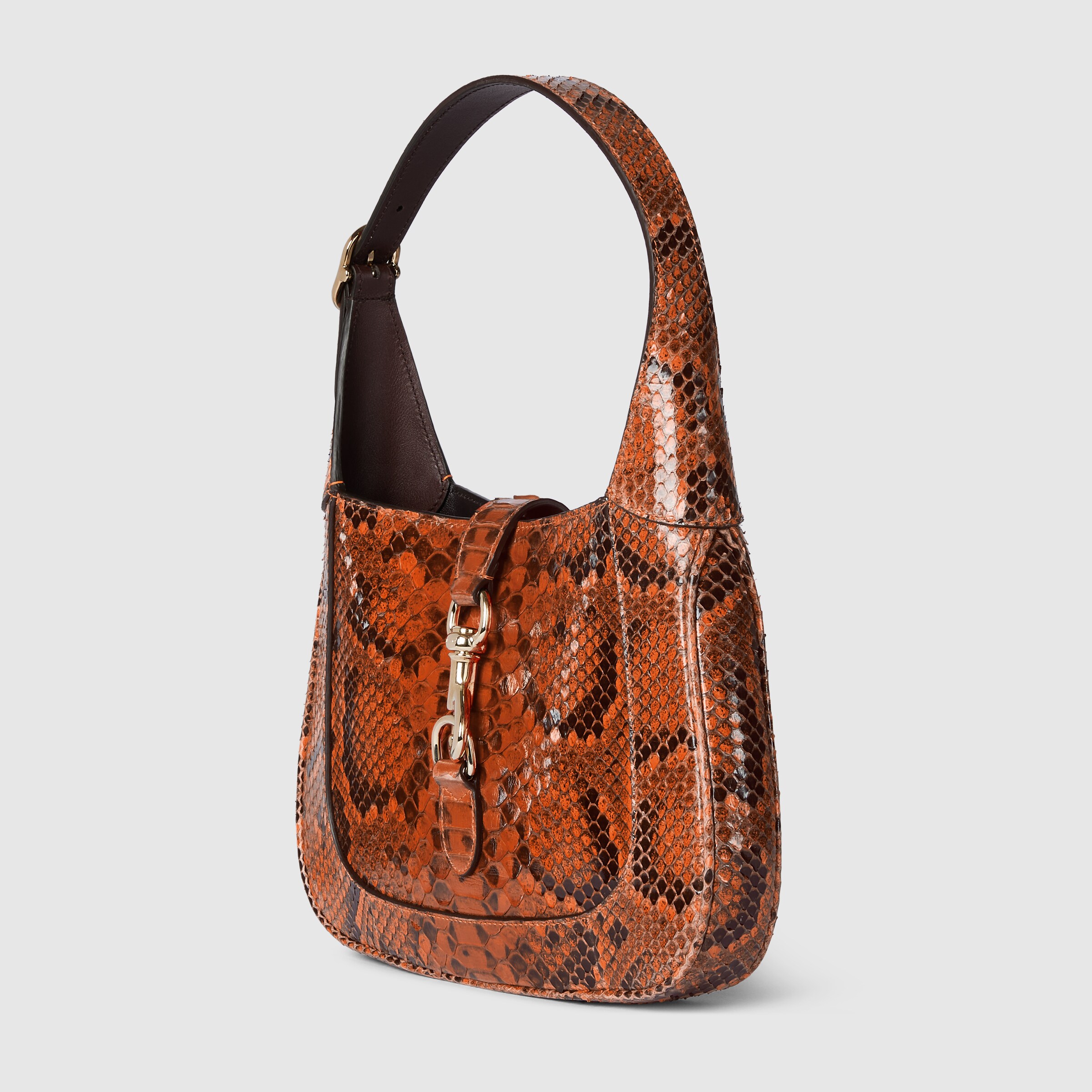 Gucci Jackie python medium bag in orange | GUCCI® US