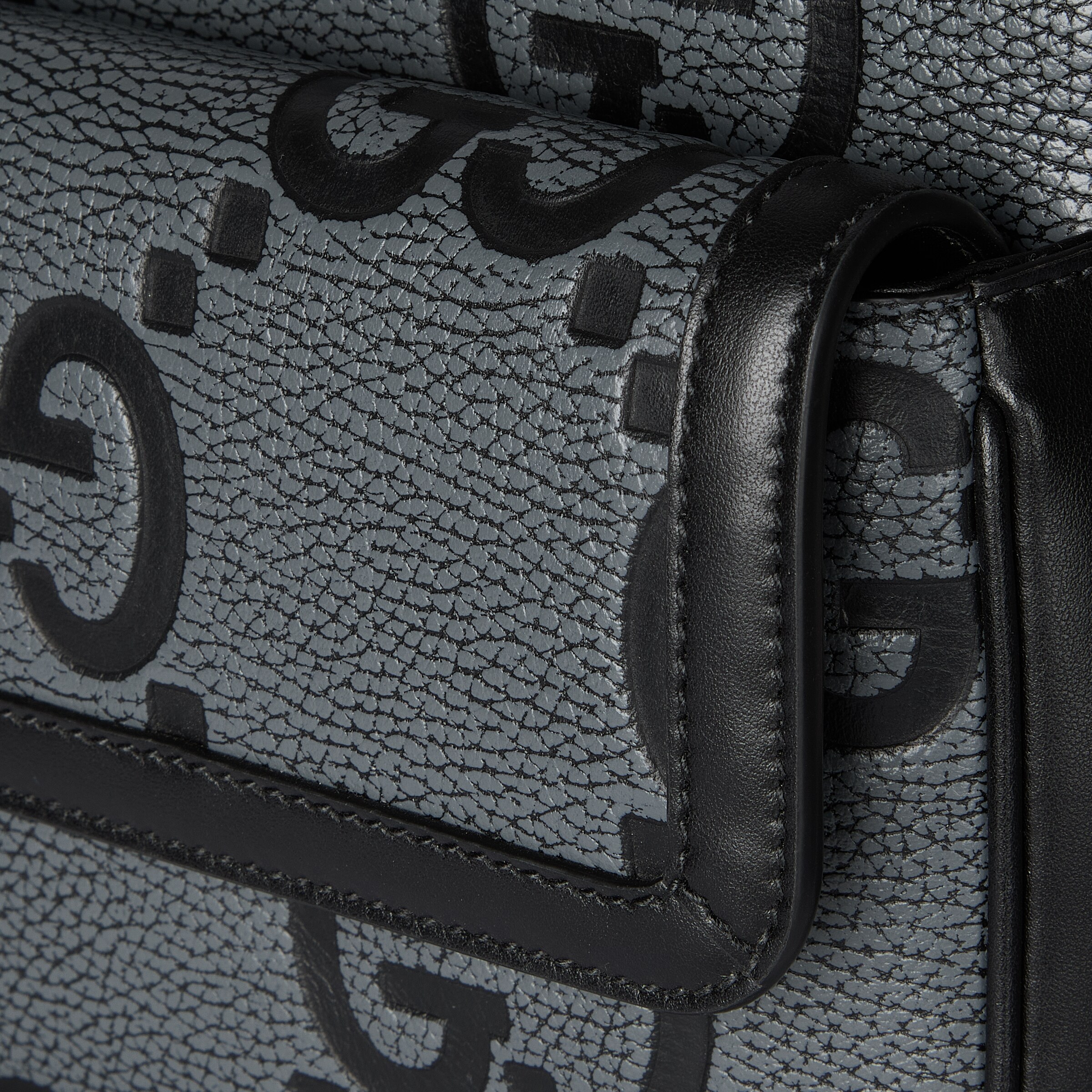 Small jumbo GG crossbody bag in grey and black GG leather | GUCCI® US