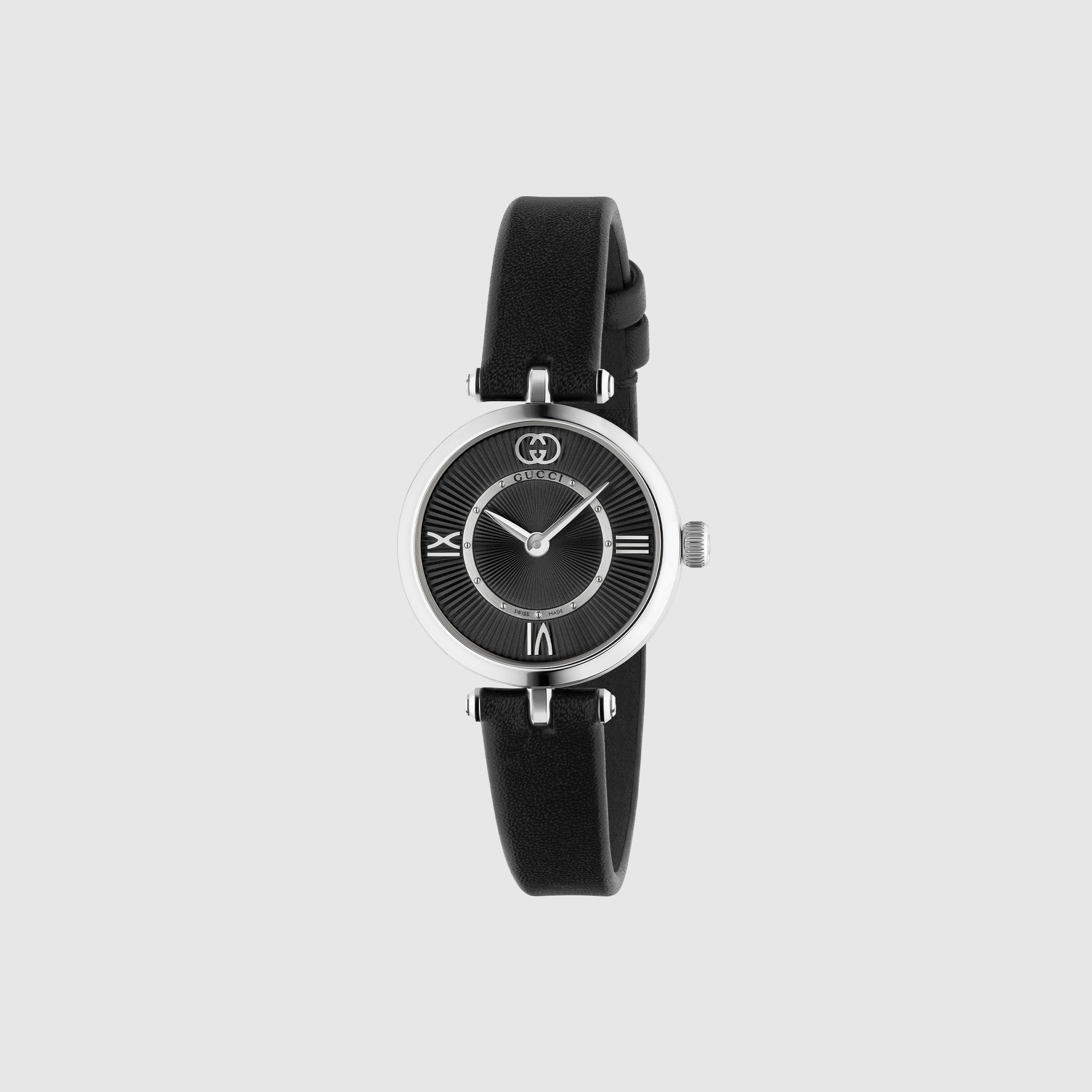 Model 2000 watch, 24mm in black leather | GUCCI® US