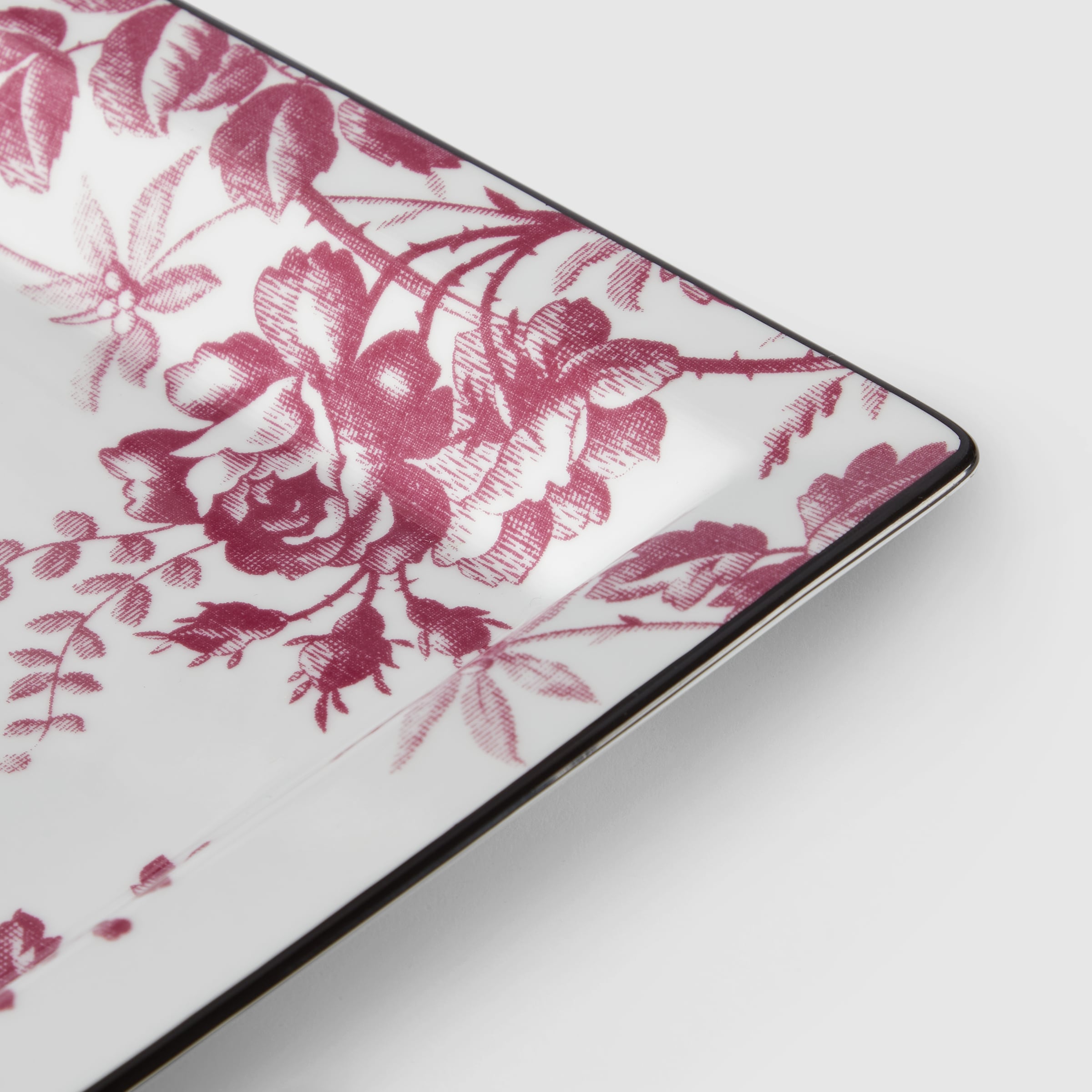 Herbarium print large trinket tray in cherry red and white | GUCCI® US