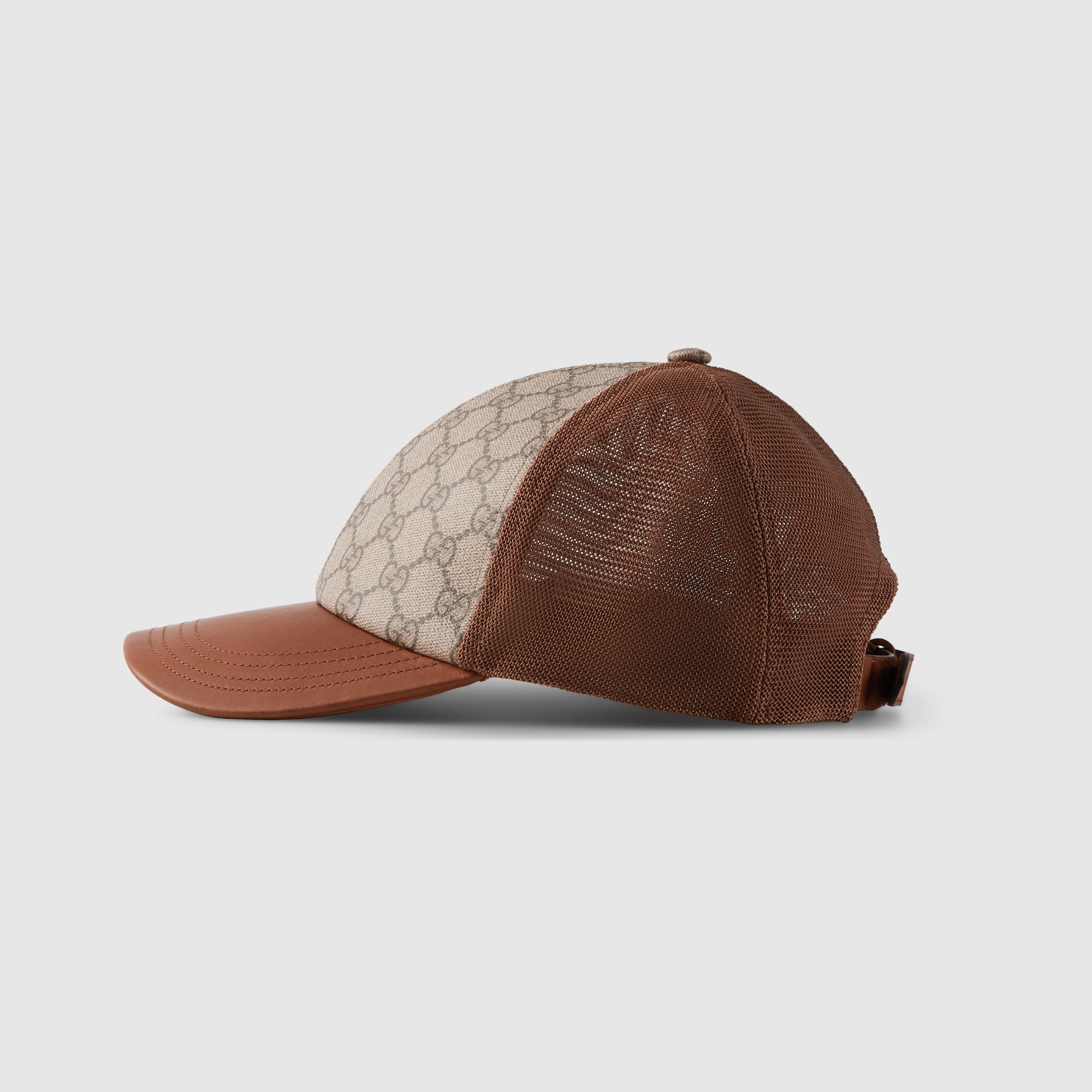 GG Monogram canvas baseball hat in dark brown and beige | GUCCI® US
