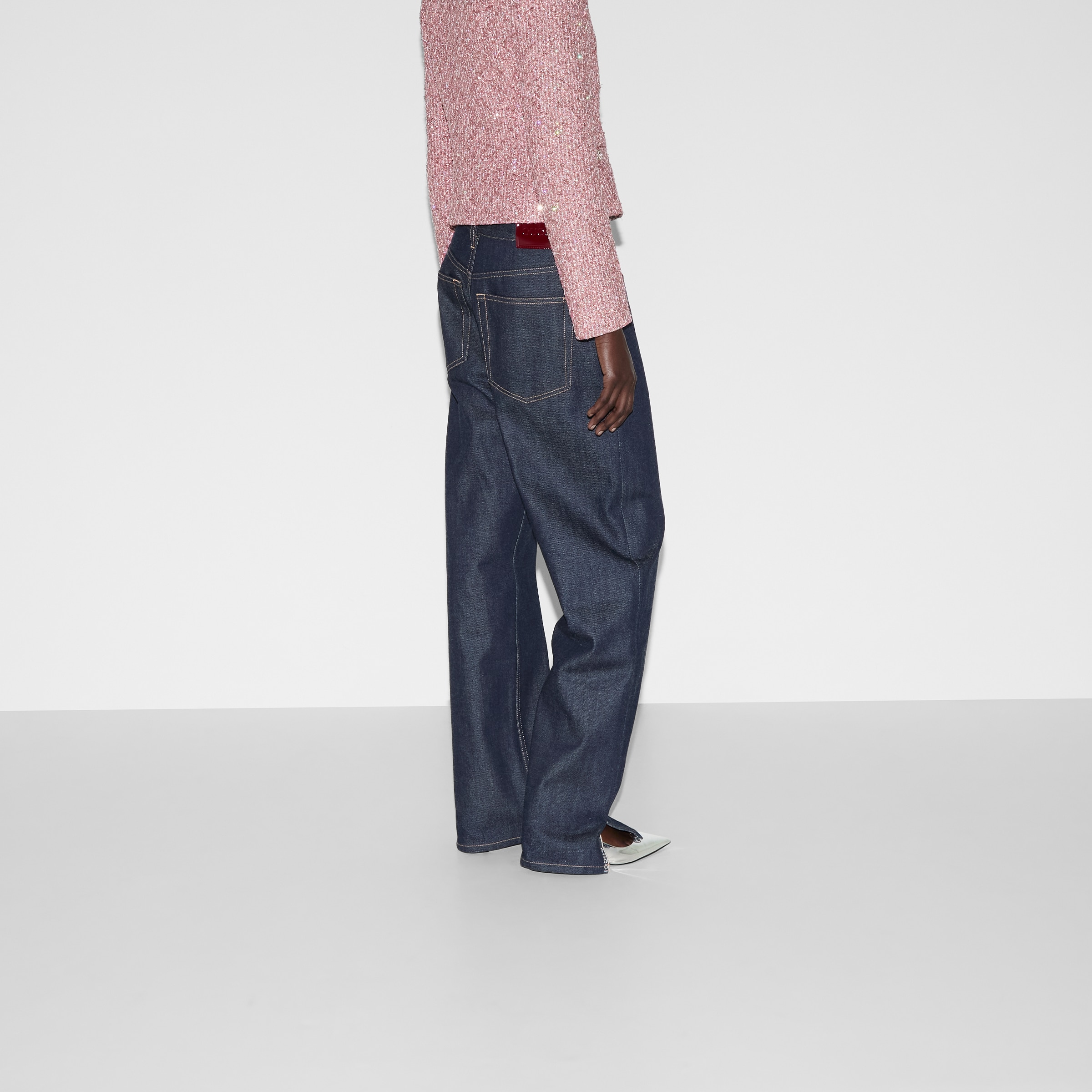 Boyfriend fit denim pant in dark blue | GUCCI® US