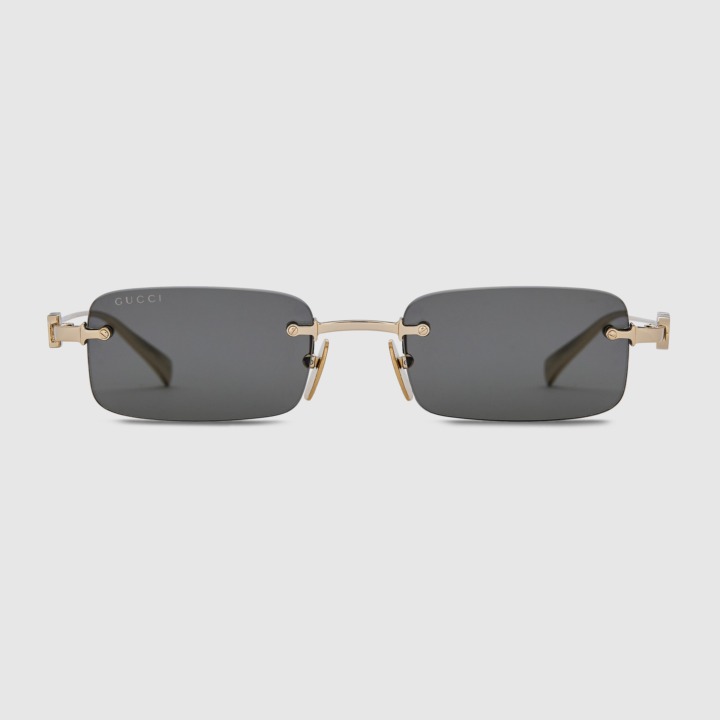 Lunettes de soleil rectangulaires en doré | GUCCI® FR