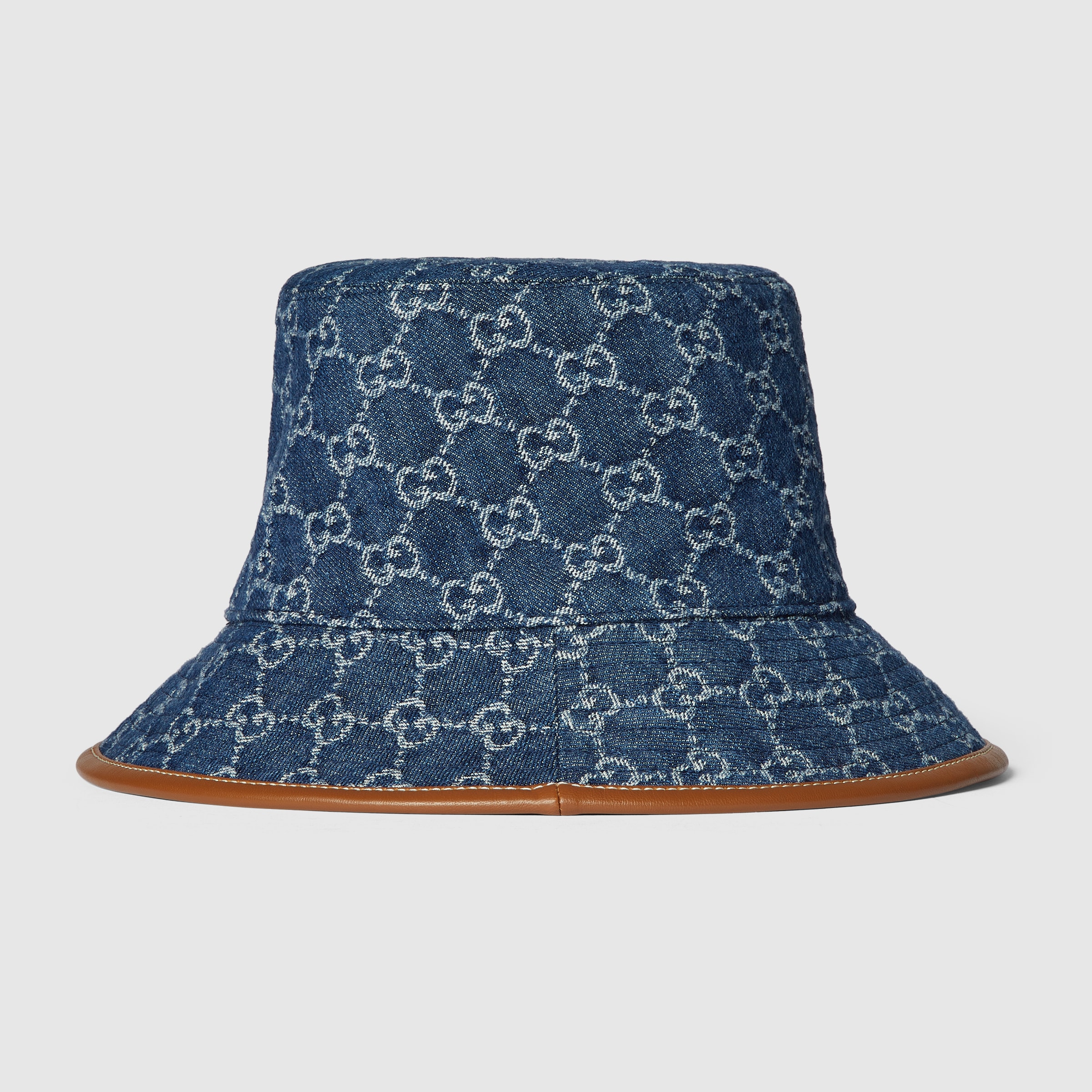 GG denim bucket hat in blue and white | GUCCI® US