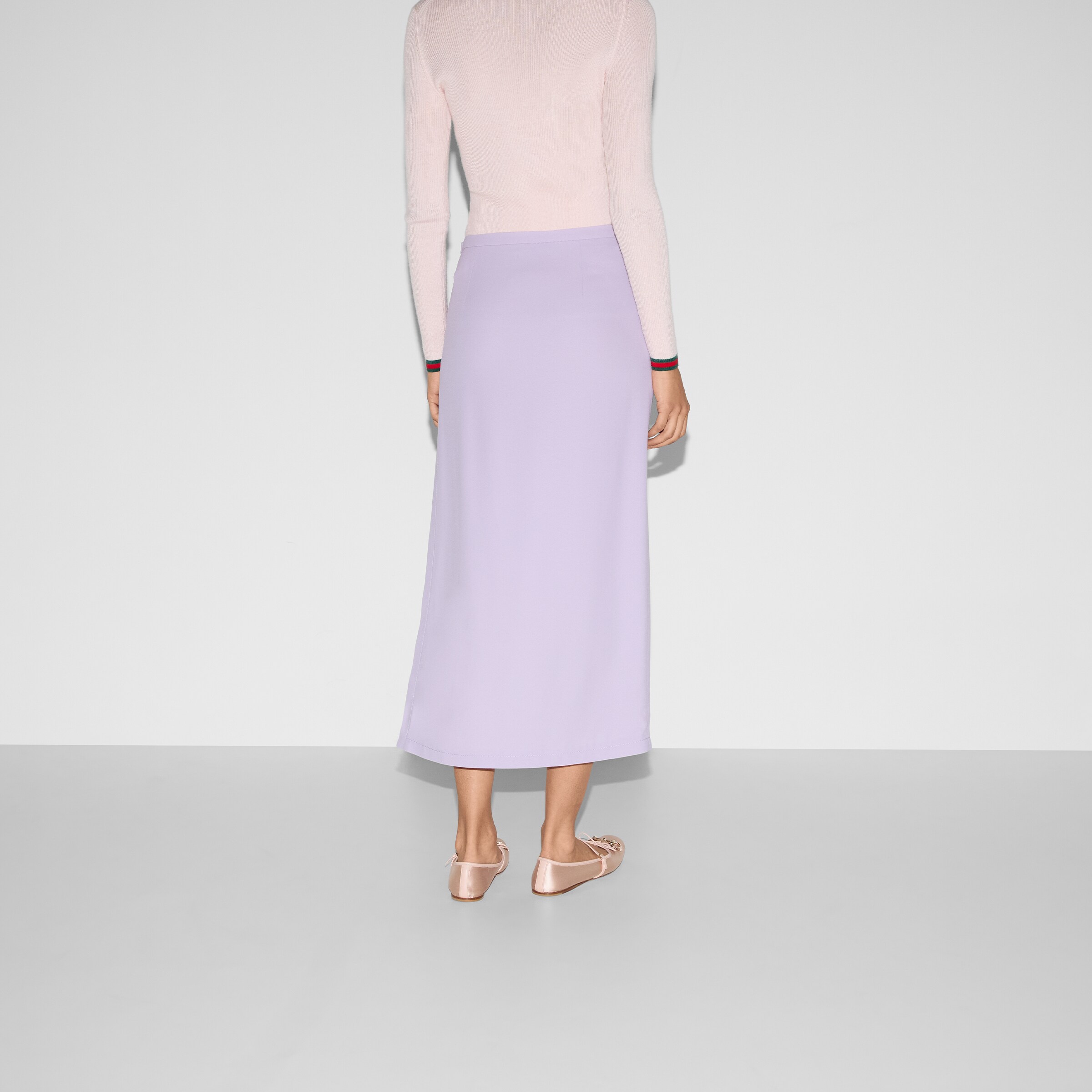 Mid-length acetate blend sable skirt in lilac | GUCCI® Canada