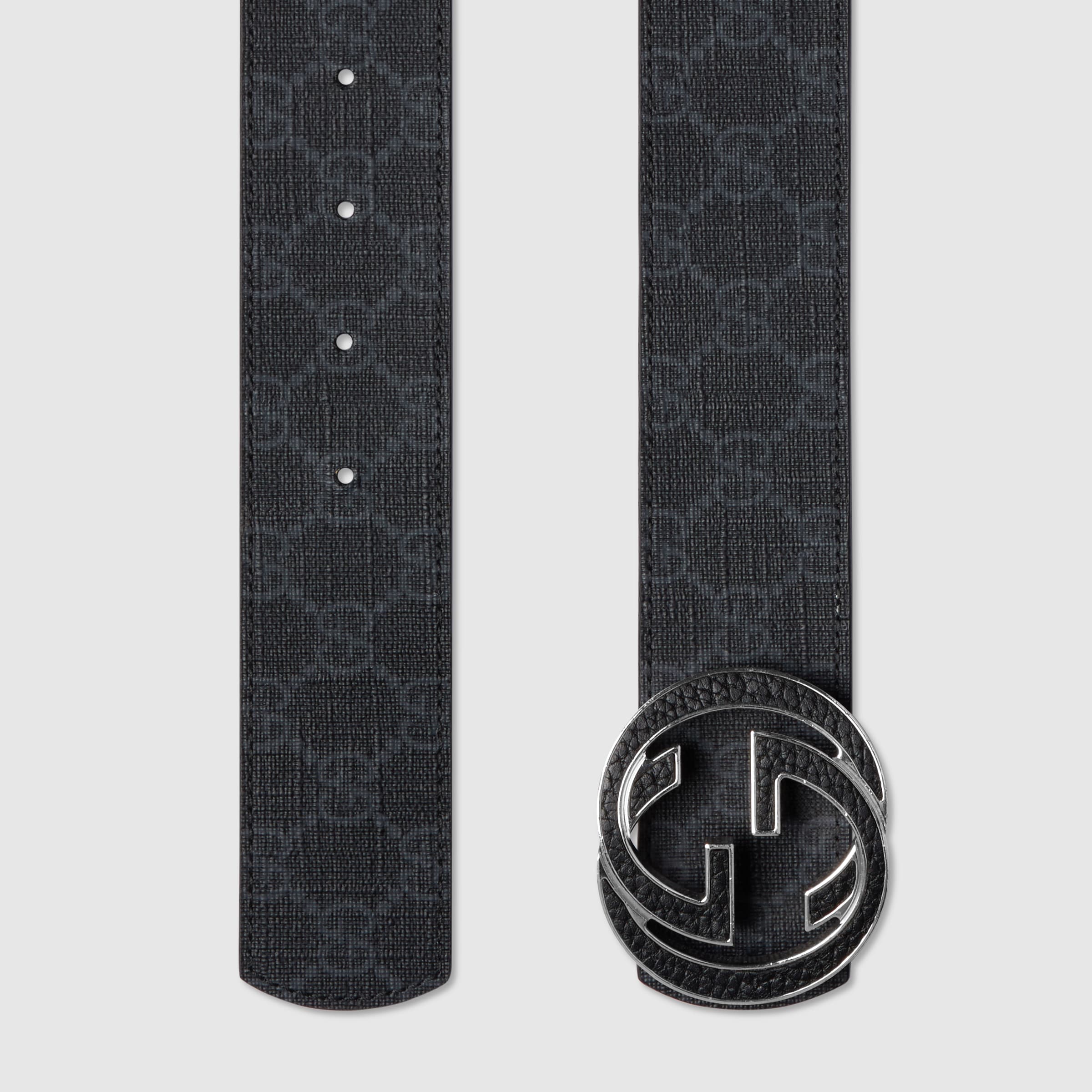 Reversible belt with Interlocking G buckle in black Supreme and black ...