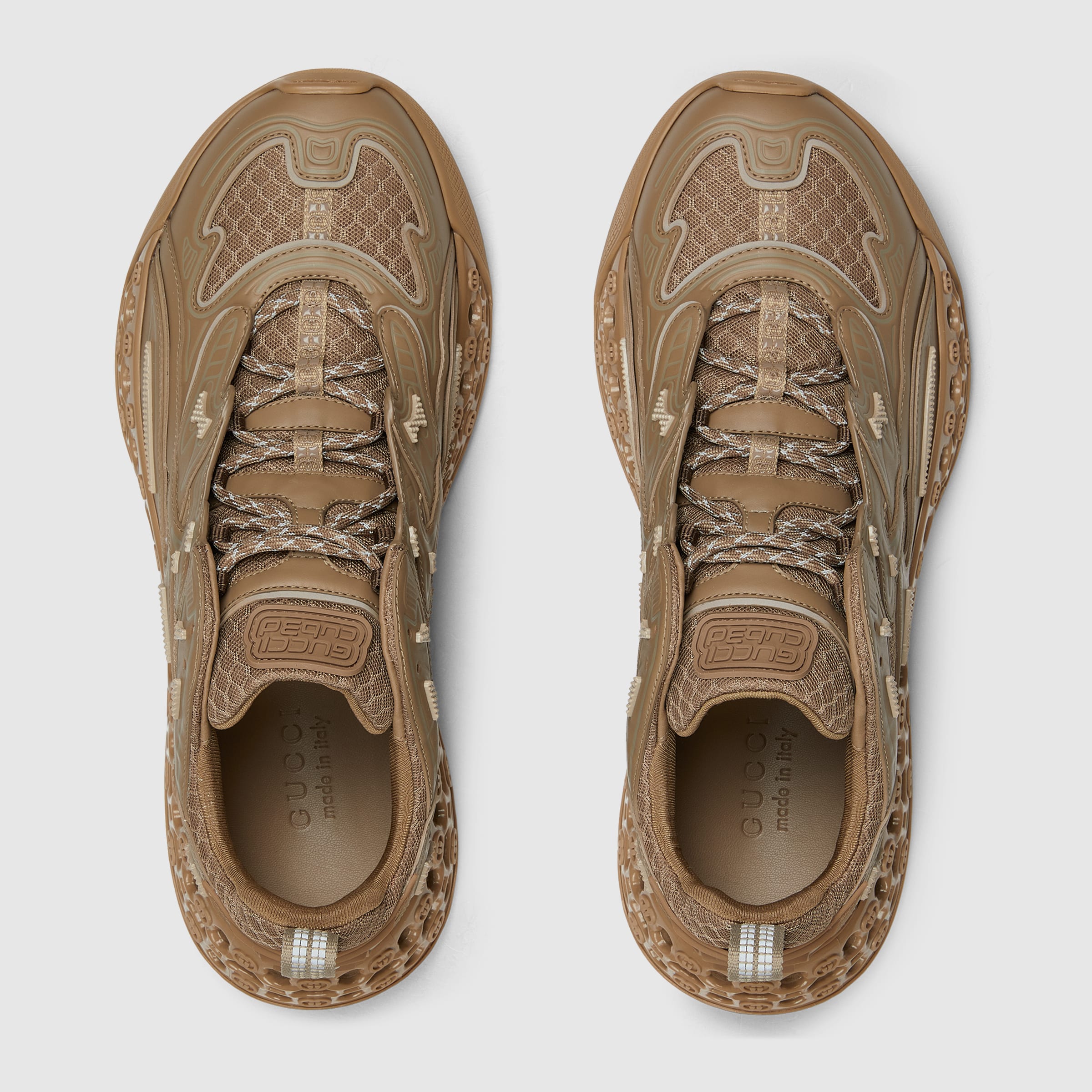 Men's Gucci cub3d trainer in brown Demetra and mesh | GUCCI® Australia