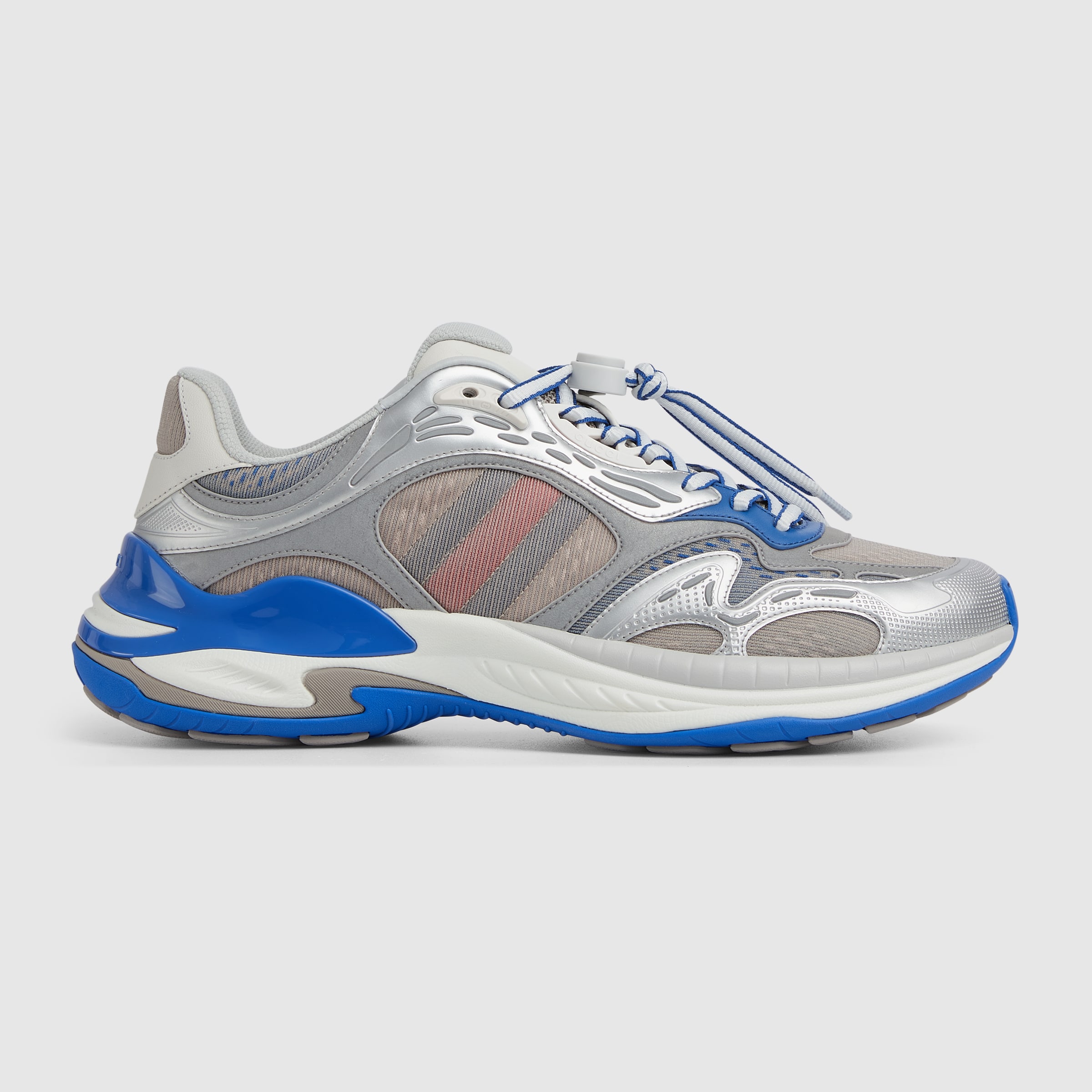 Men's Gucci 2.0 trainer in grey and blue mesh and leather | GUCCI® GR