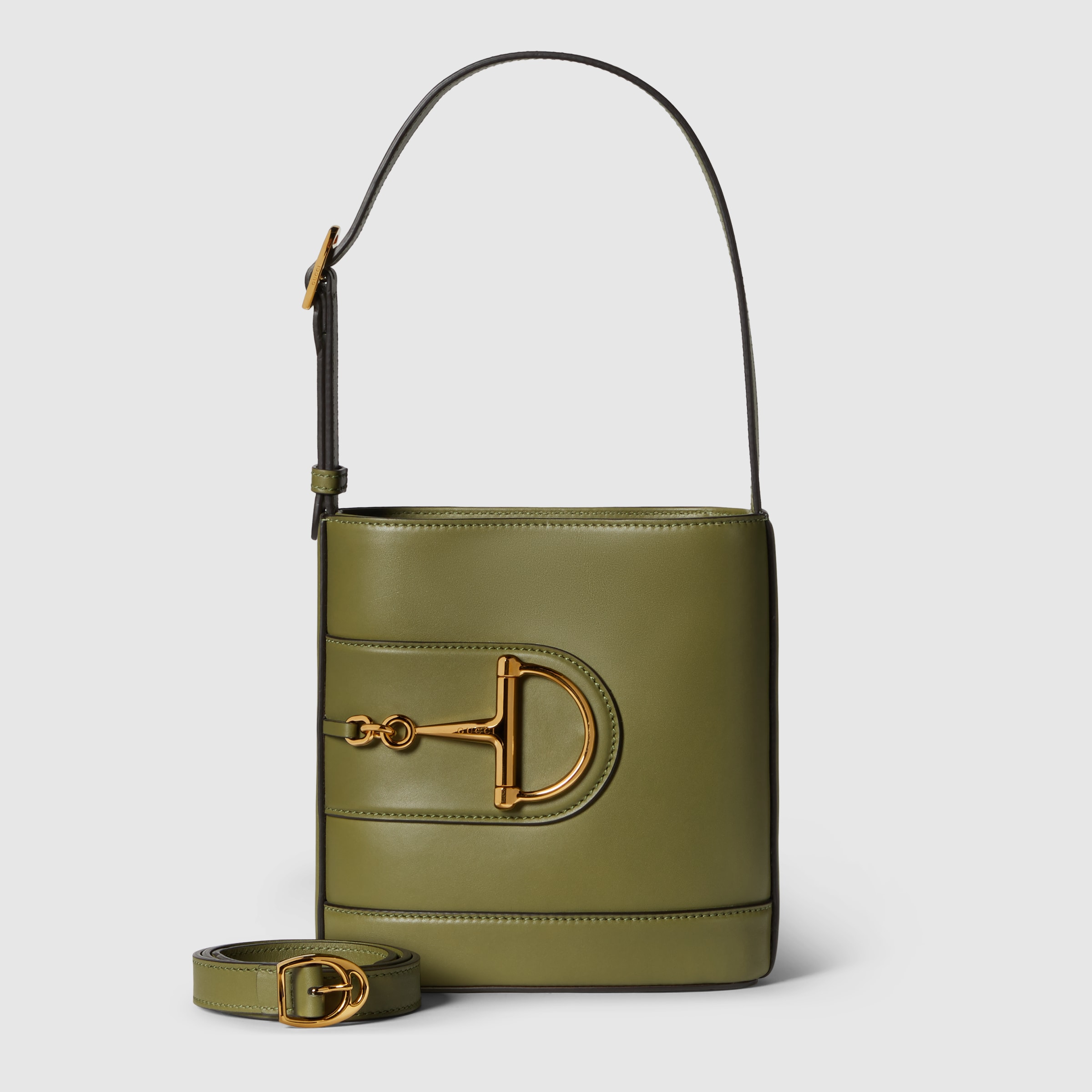 Gucci 73 mini bucket bag in green leather | GUCCI® UK