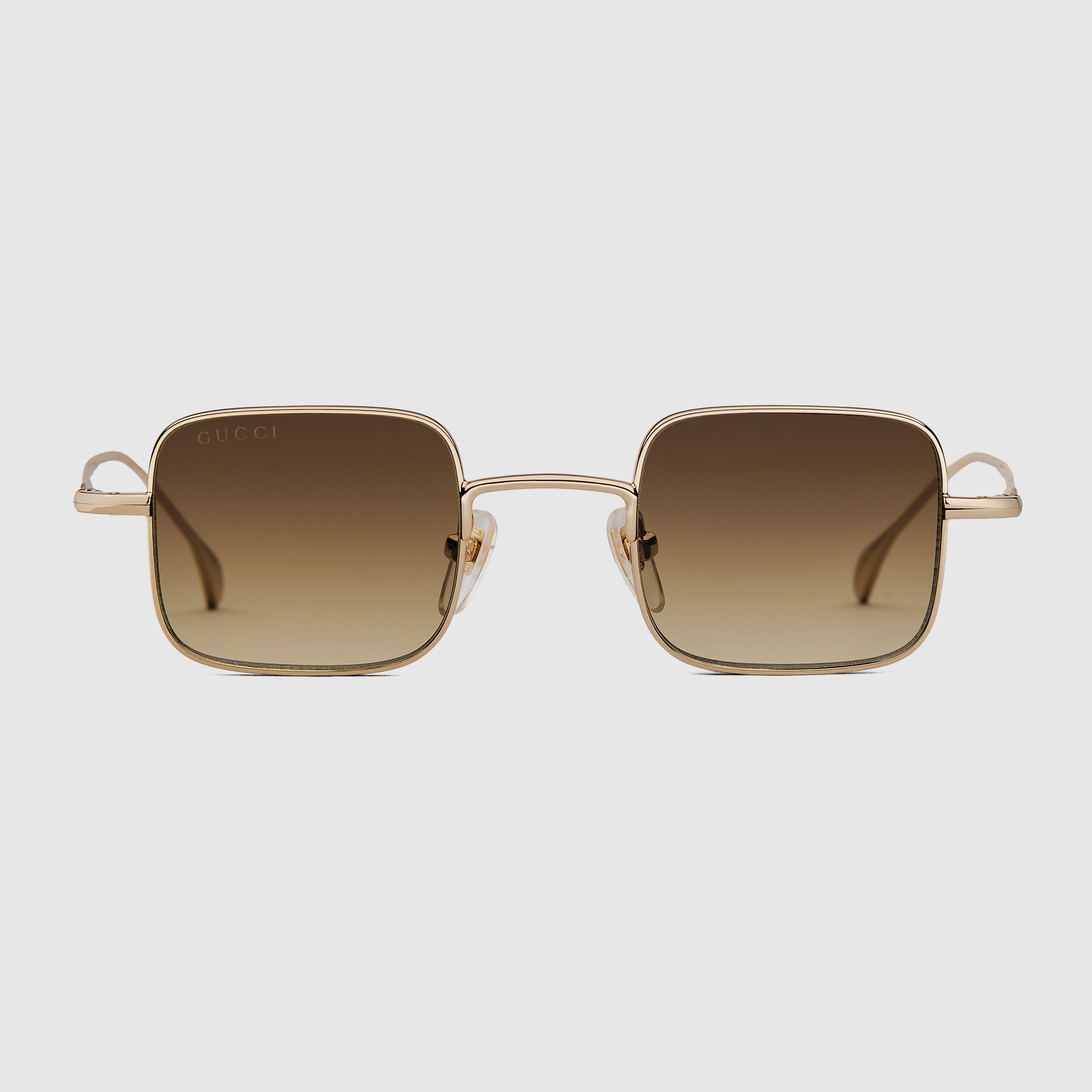 Square frame sunglasses in gold-toned | GUCCI® US